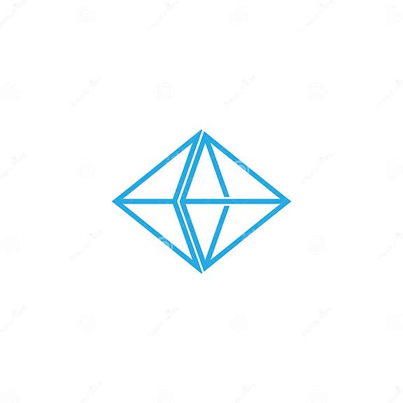 Vector of Abstract Blue Diamond Line Shape Symbol Logo Stock Vector ...