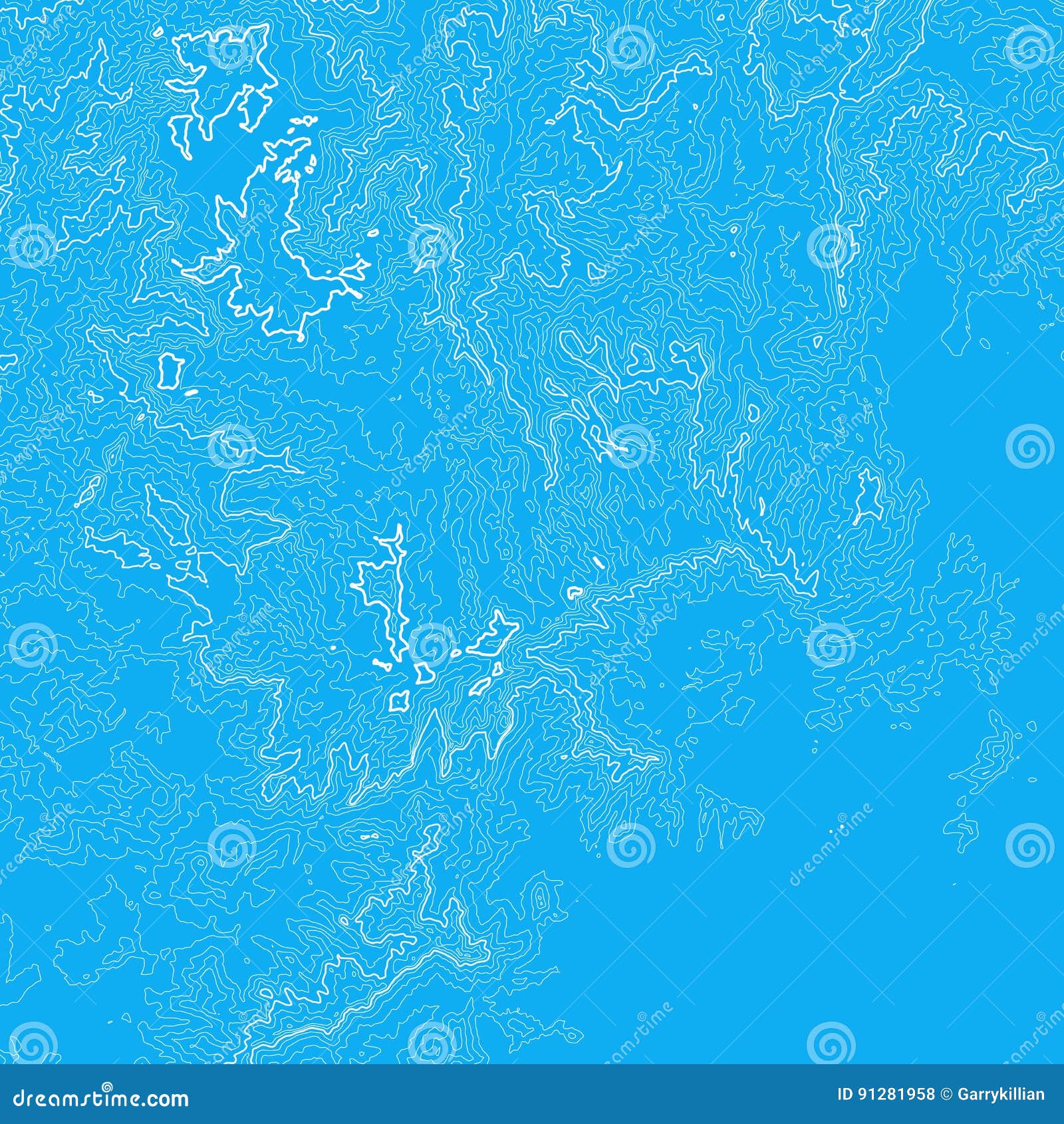 Vector Abstract Blue Earth Relief Map. Generated Conceptual Elevation ...