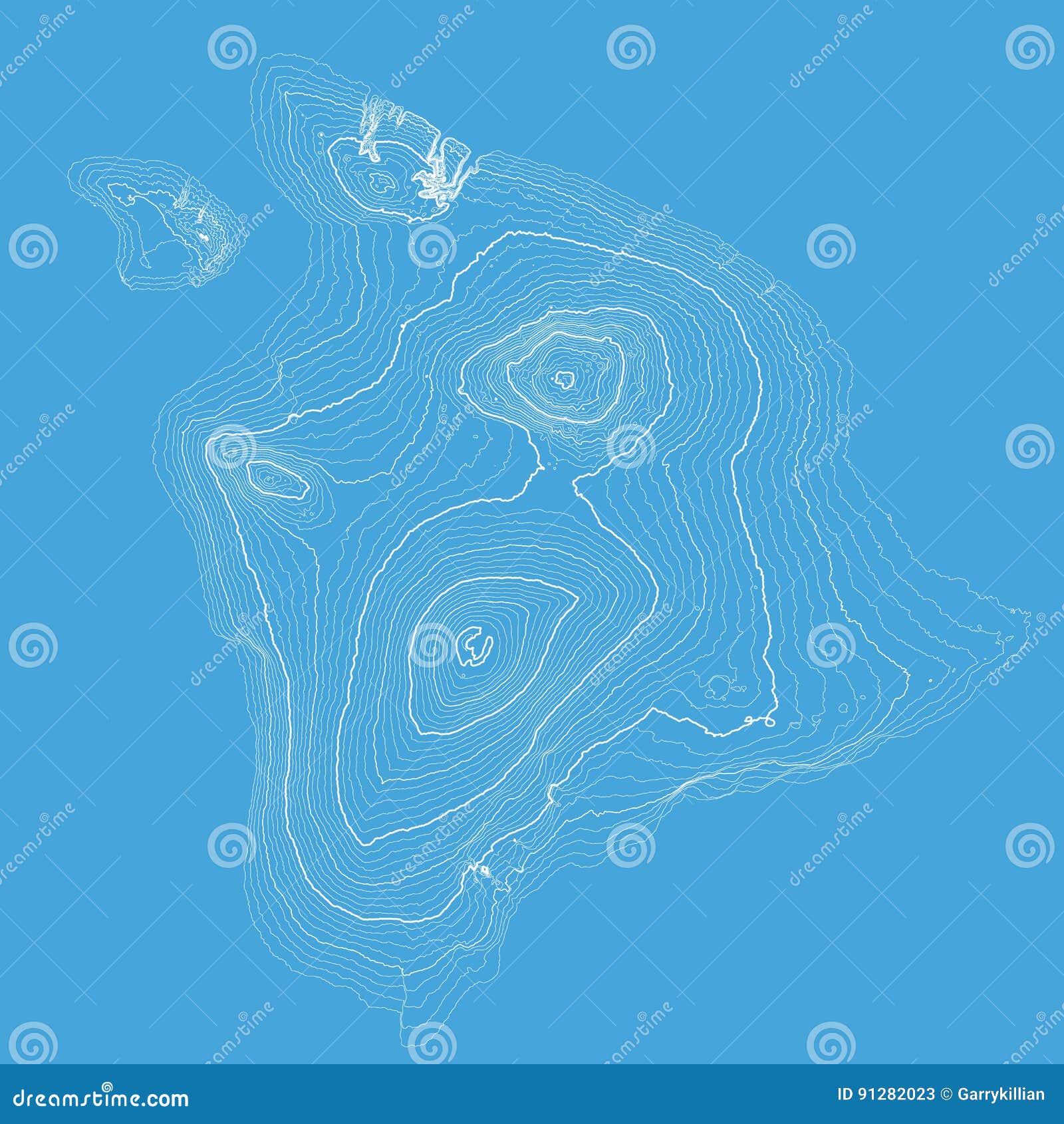 Vector Abstract Blue Earth Relief Map. Generated Conceptual Elevation ...