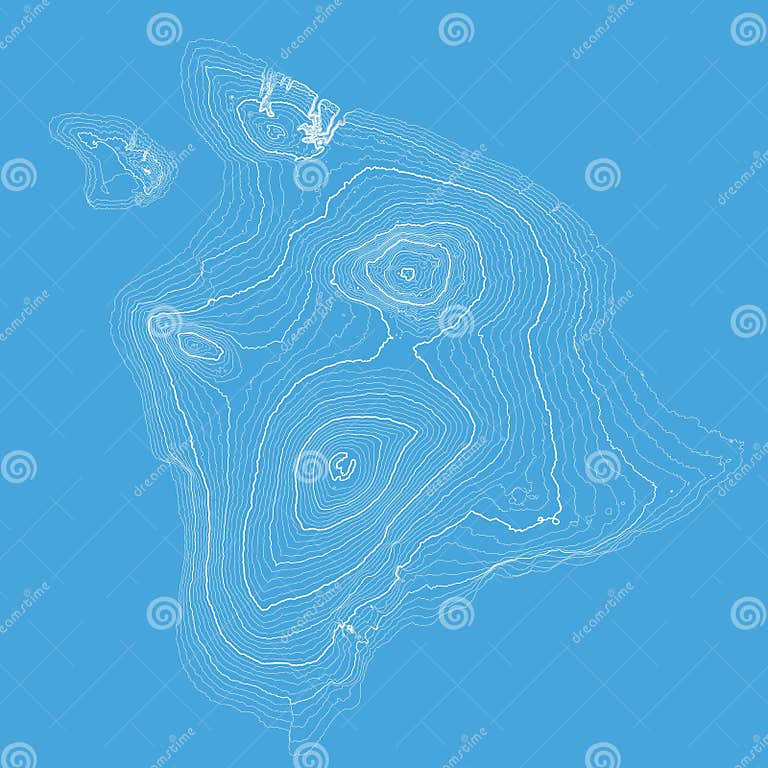 Vector Abstract Blue Earth Relief Map. Generated Conceptual Elevation ...
