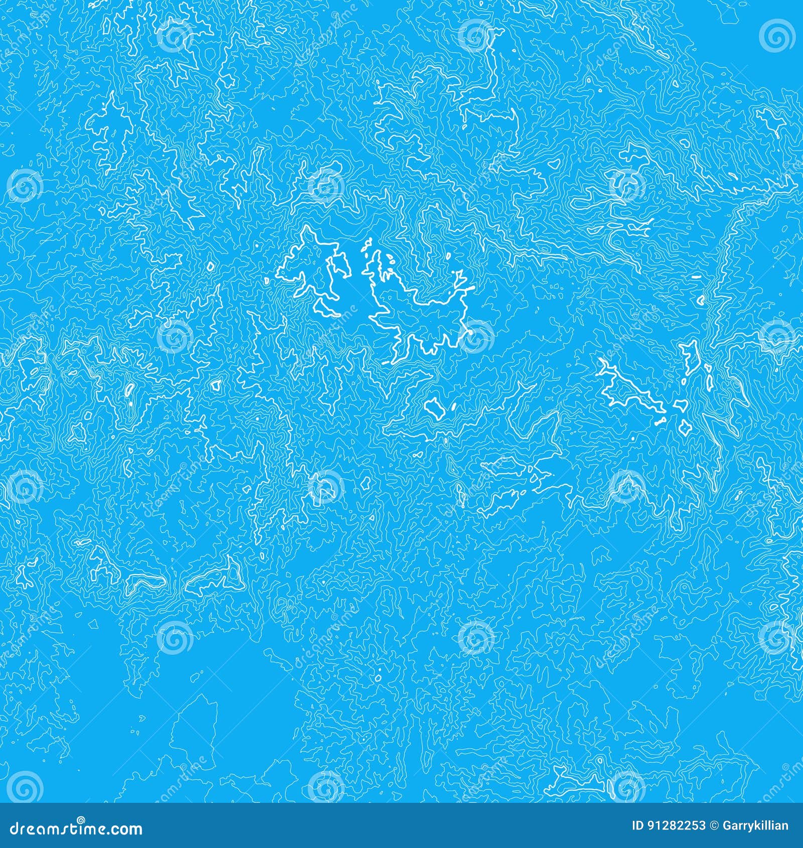 Vector Abstract Blue Earth Relief Map. Generated Conceptual Elevation ...