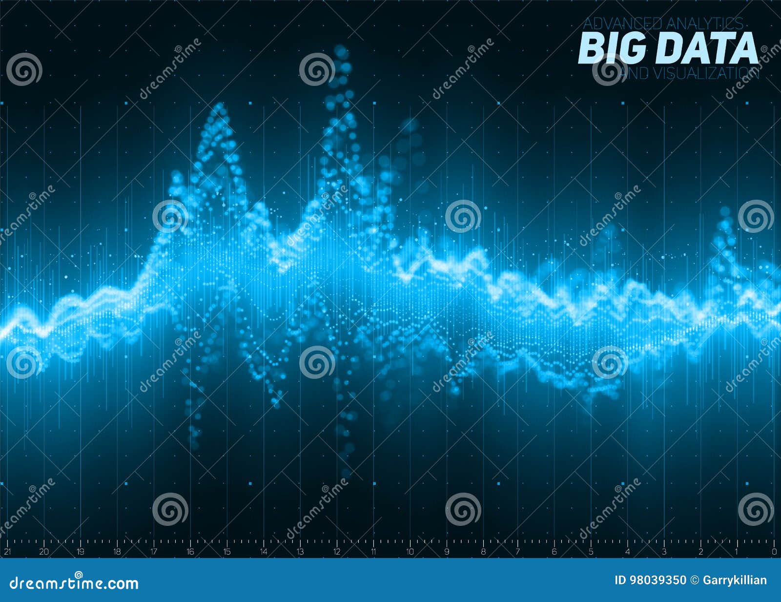 Vector Abstract Blue Financial Big Data Graph Visualization. Stock ...