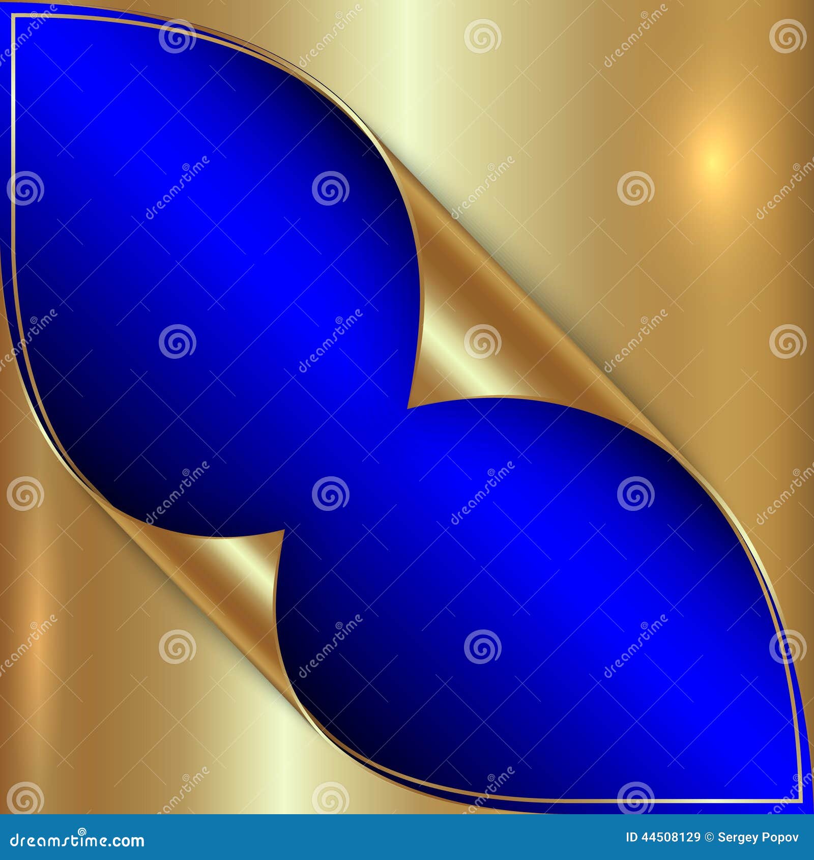 Vector Abstract Blue and Golden Metallic Stock Vector - Illustration of ...