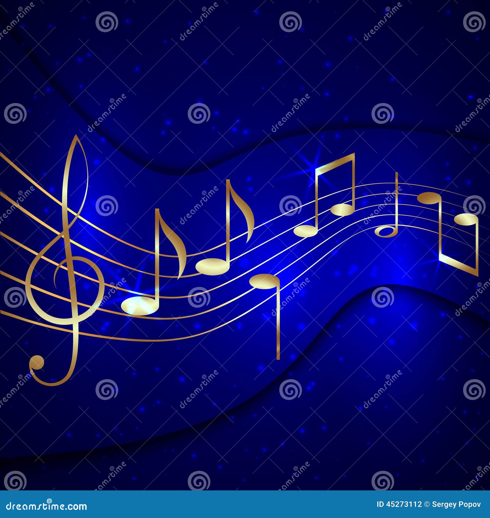 Vector Abstract Blue Musical Background with Stock Vector ...