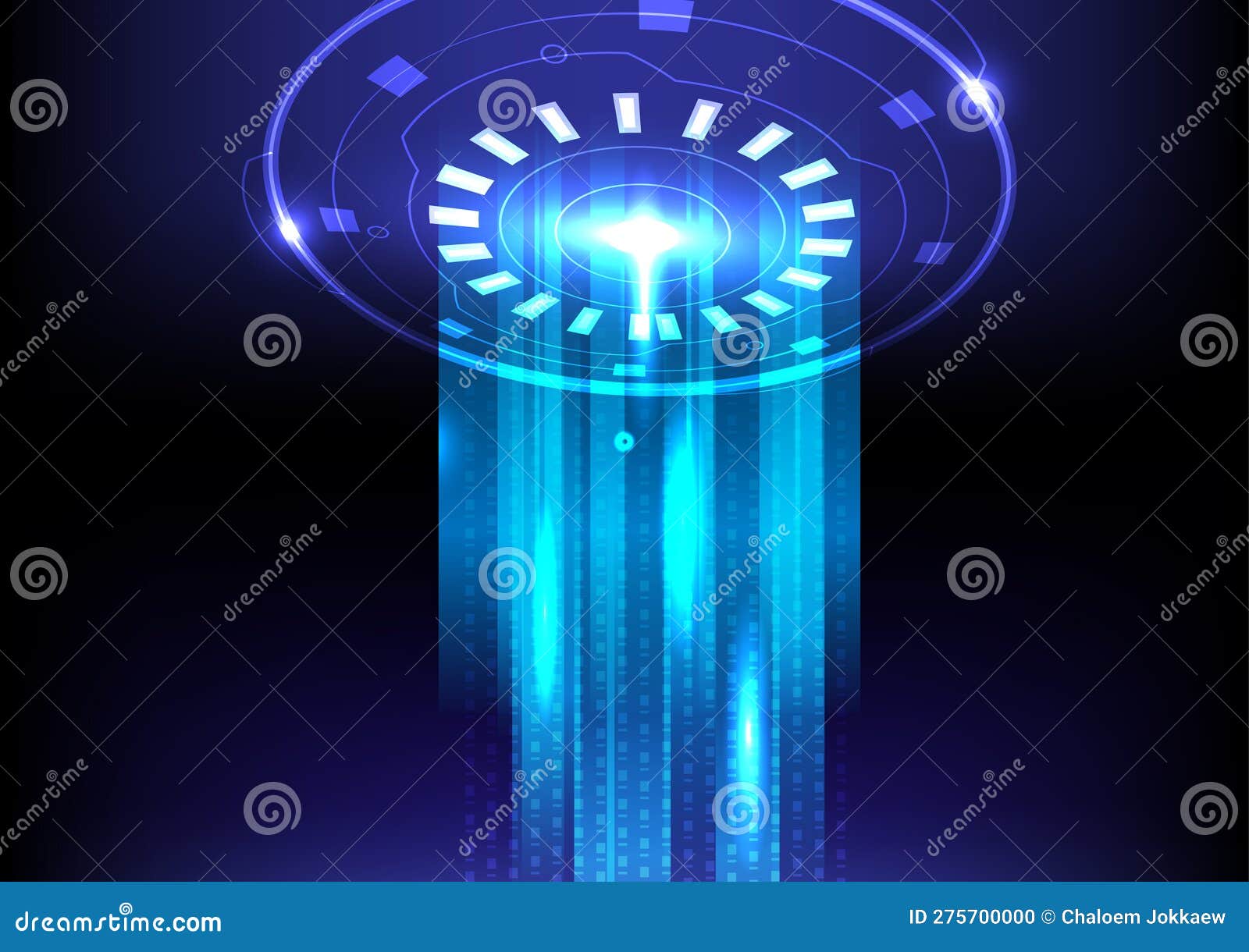 Round Shape, Swirling Above the Clouds Blue Beam Stock Vector ...