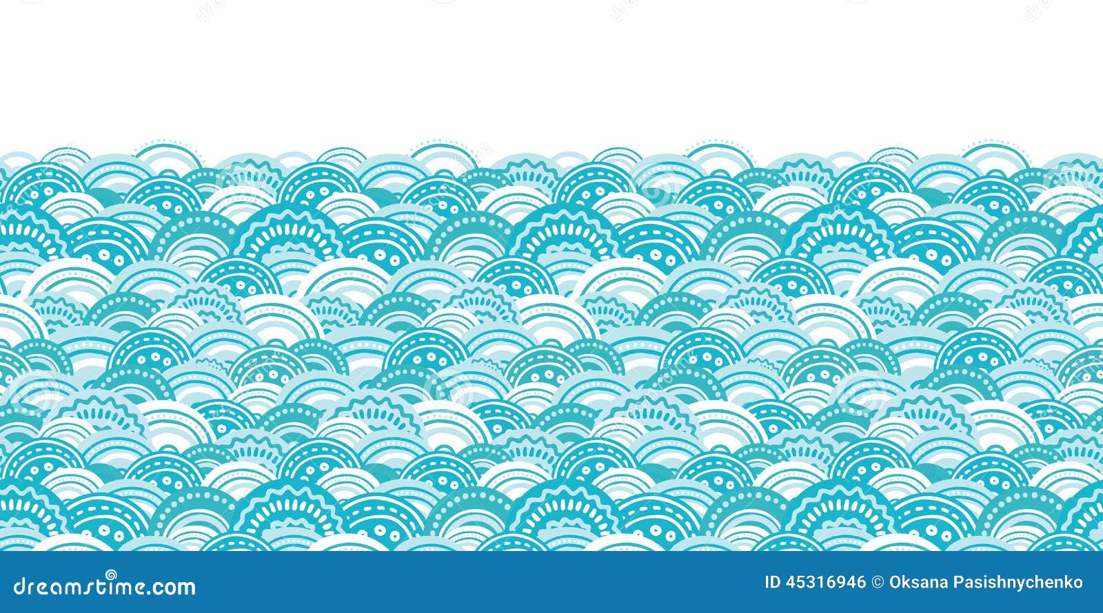 Vector Abstract Blue Waves Horizontal Border Stock Vector ...