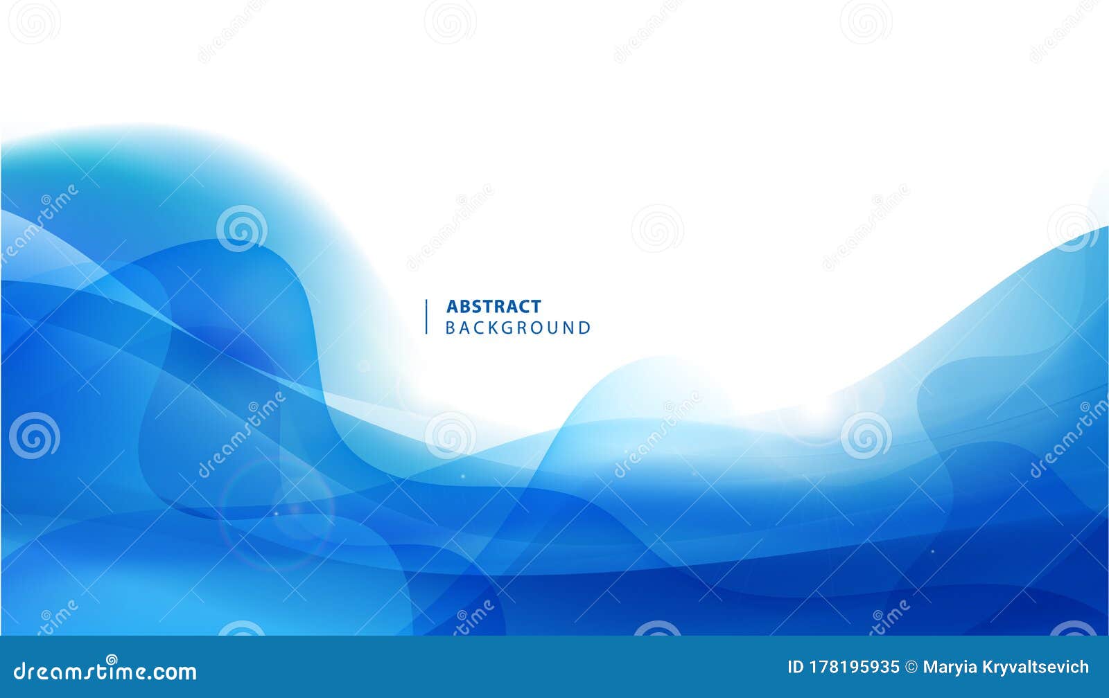 Vector Abstract Blue Wavy Background, Water Flow, Transparent Gradient ...