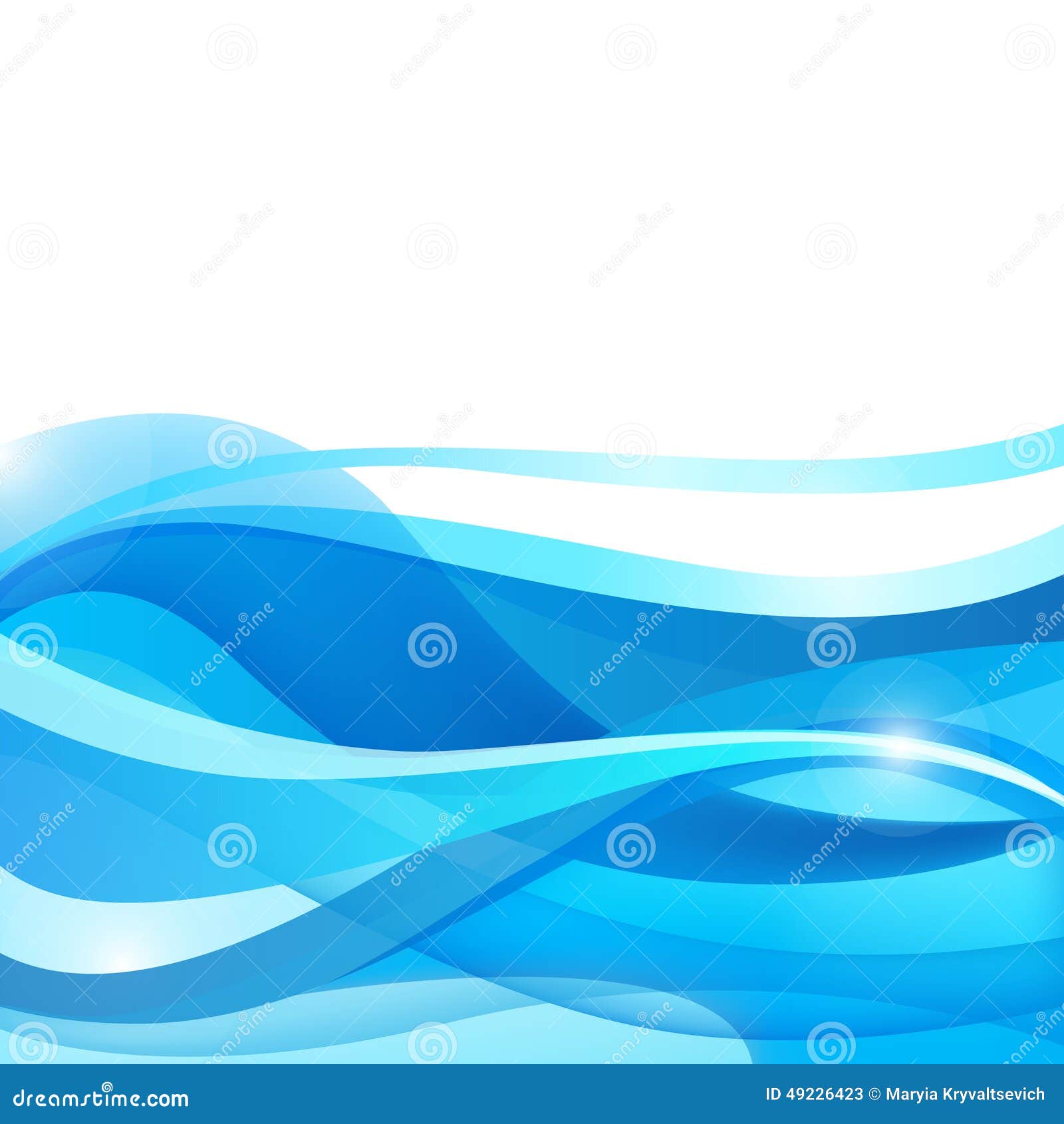 Vector Abstract Blue Wavy Water Background Stock Vector - Illustration ...