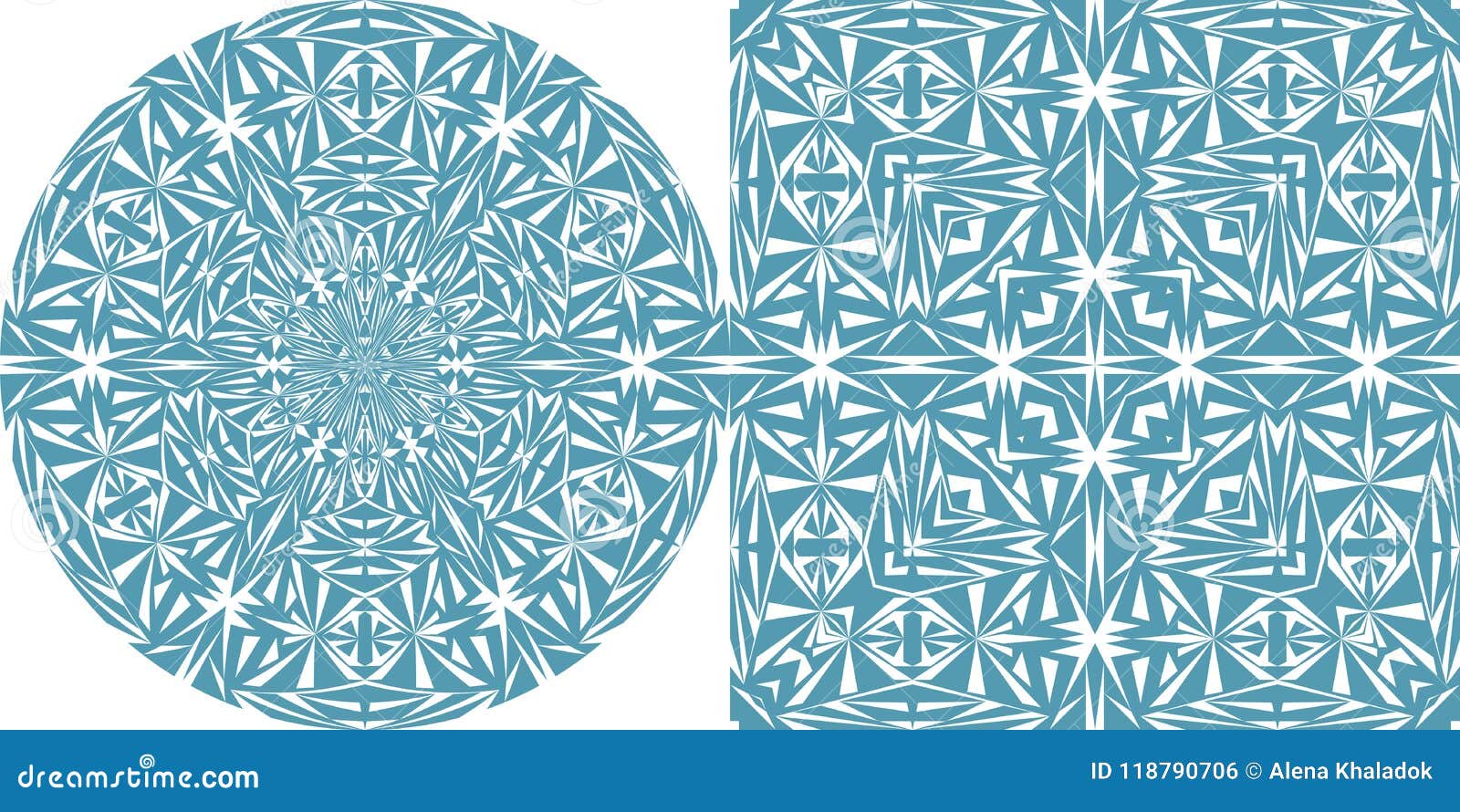 Geometric Circle and Square Pattern. Stock Vector - Illustration of ...