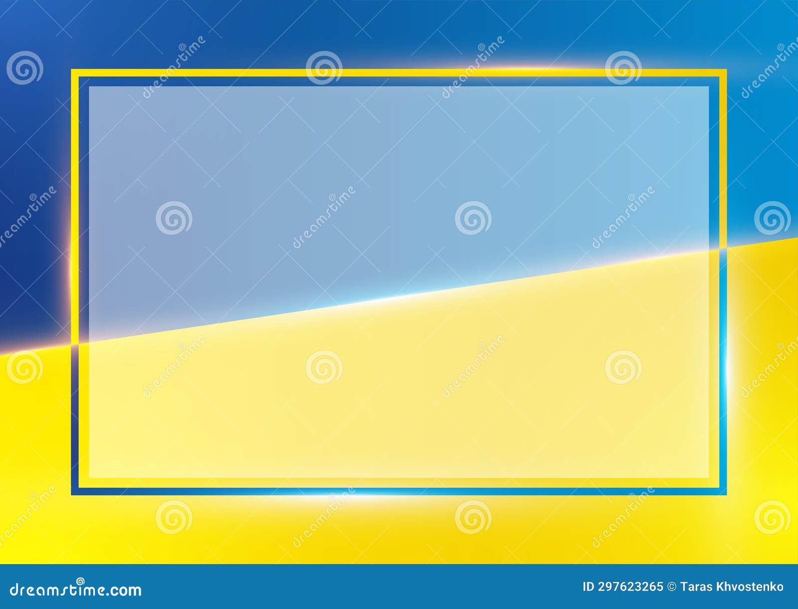 Abstract Blue and Yellow Frame on a Background with the Colors of the ...