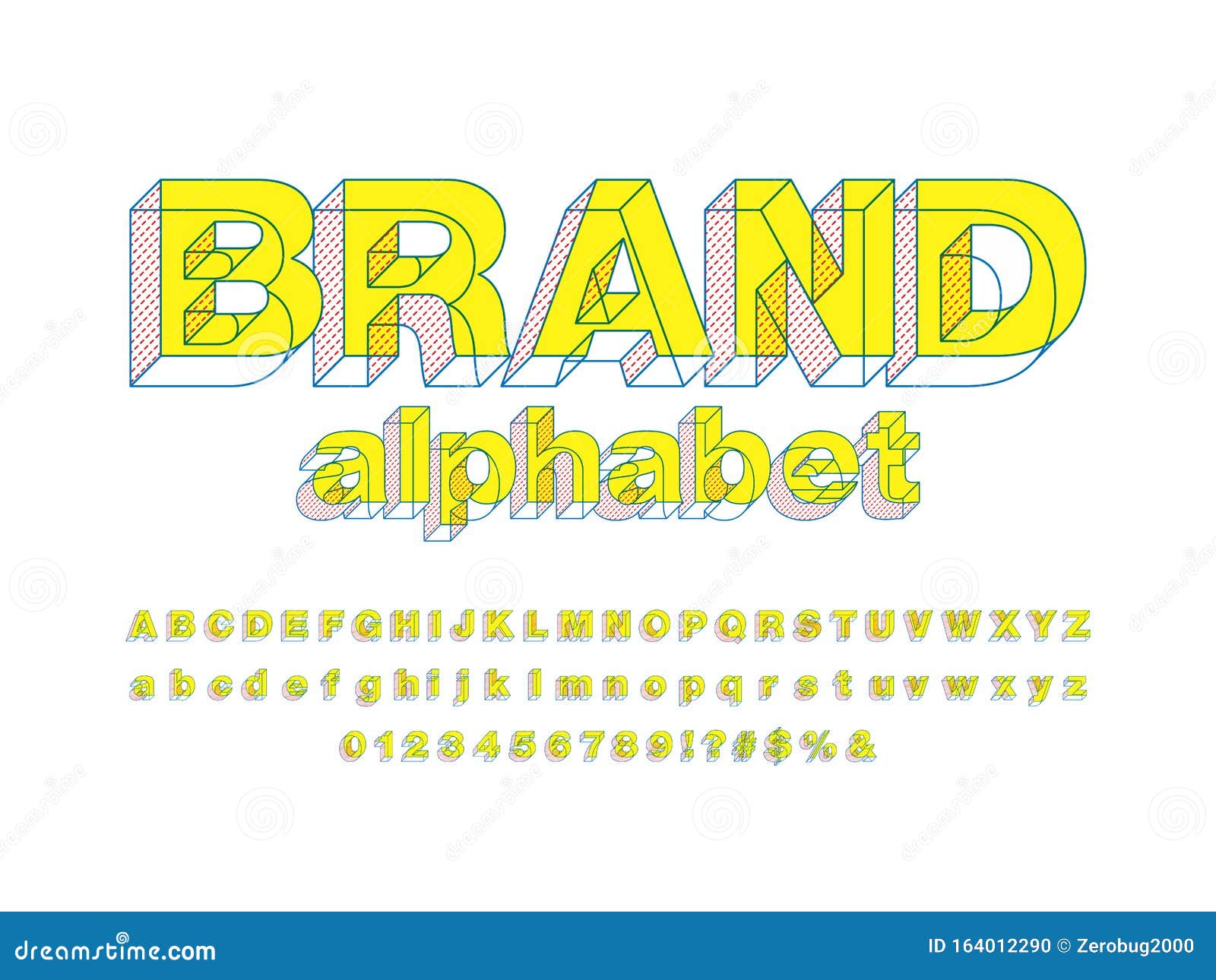Dimension font stock vector. Illustration of trendy - 164012290