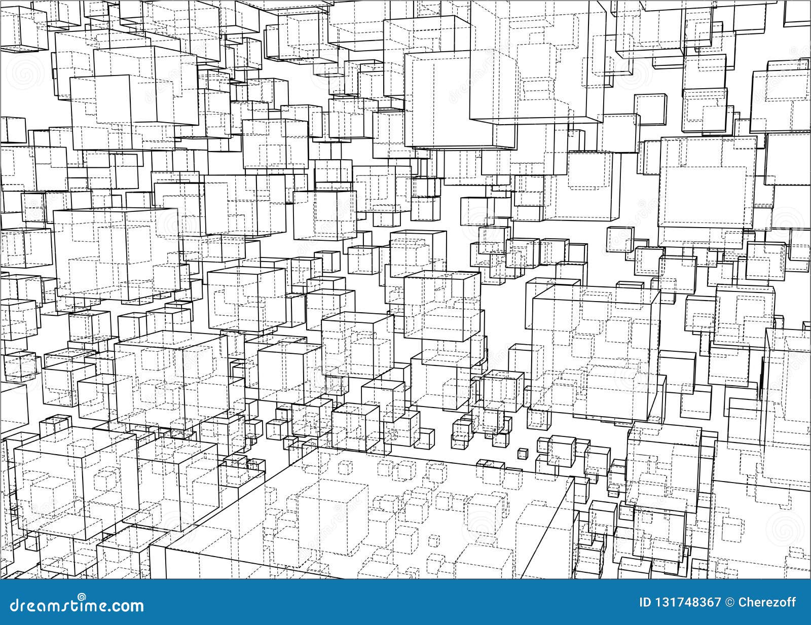 Vector Abstract Boxes Background Stock Vector - Illustration of outline ...