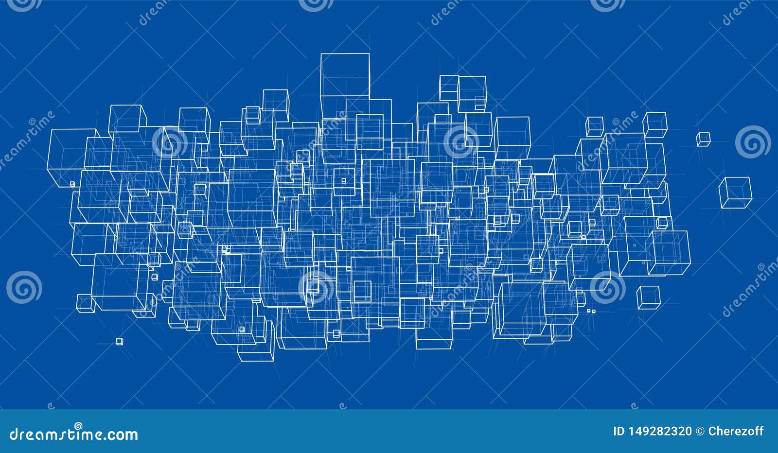 Vector Abstract Boxes Background Stock Vector - Illustration of sketch ...