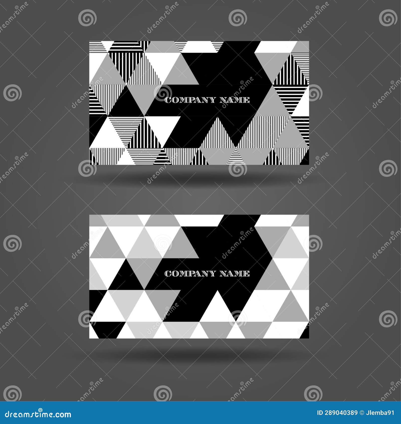 Vector Abstract Business Card Template with Triangle. Stock ...