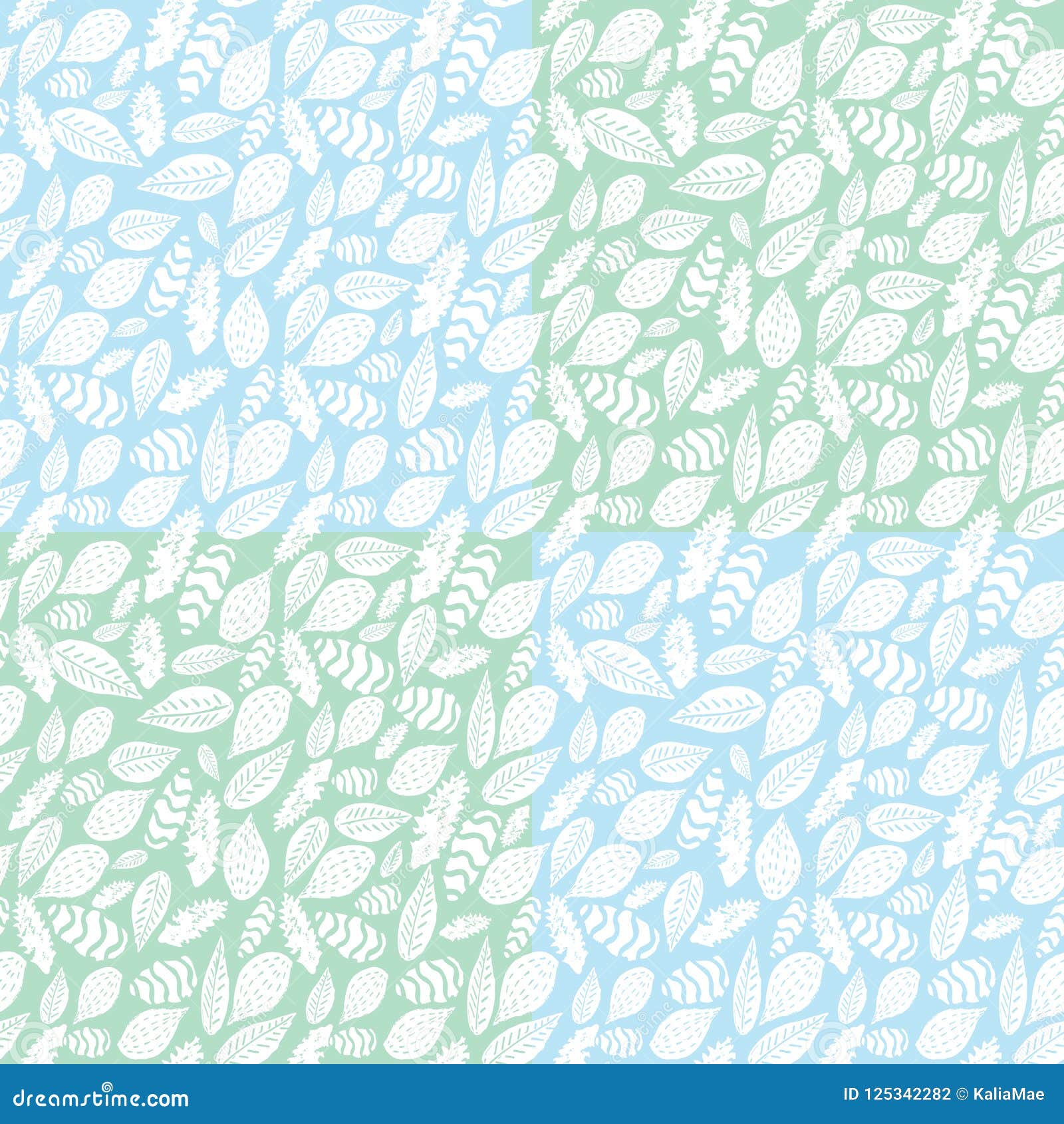 Vector Abstract Checkered Leaf Seamless Repeat Pattern Background with ...