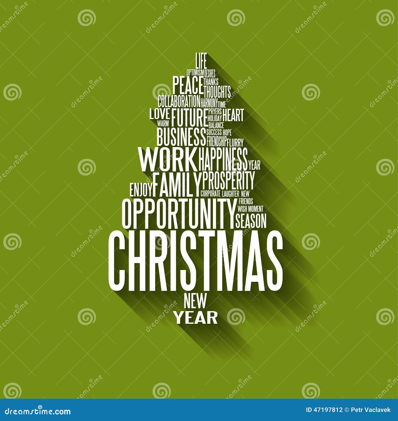 Vector Abstract Christmas Tree Made from Words Stock Vector ...