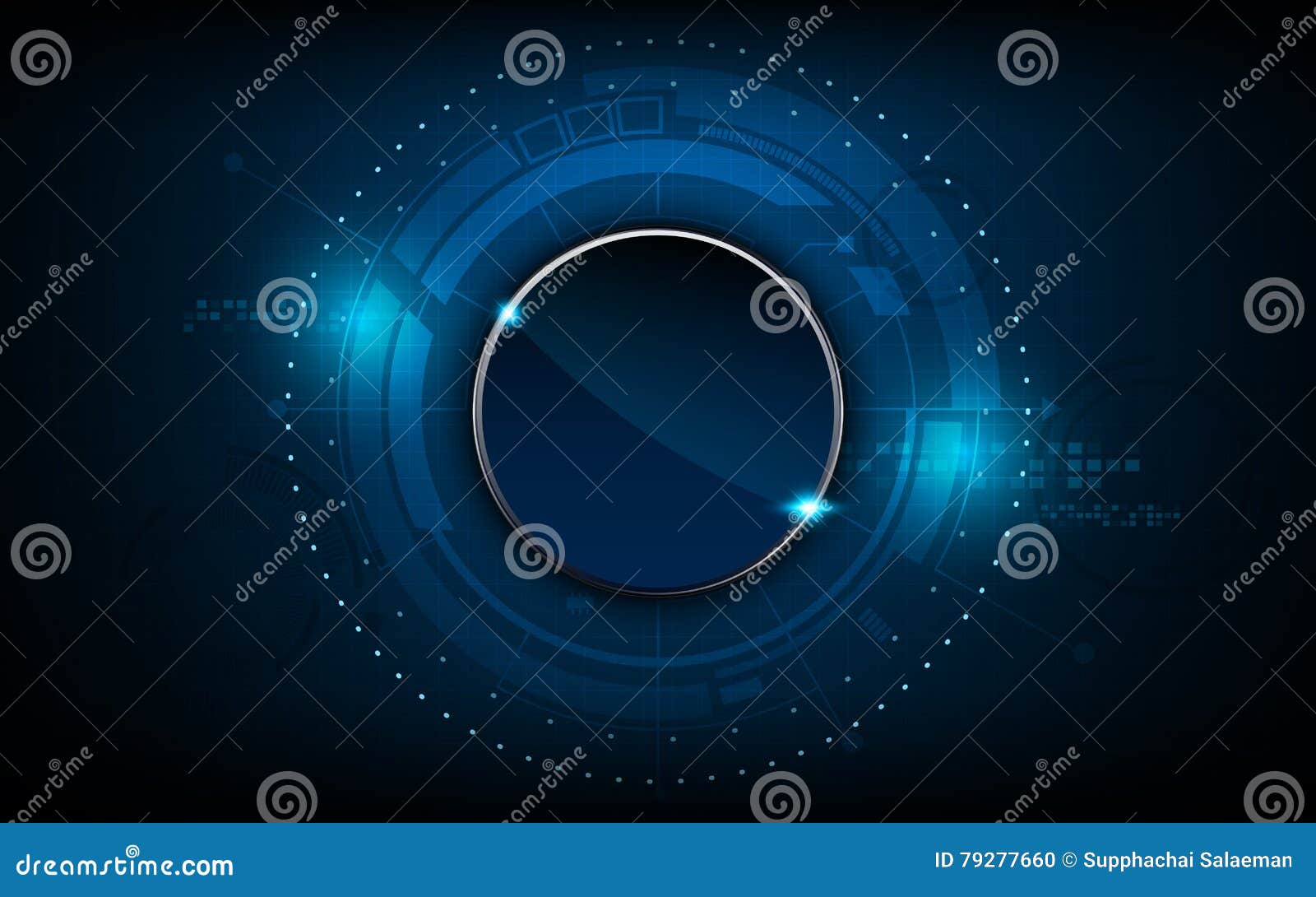 Vector Abstract Circle Button Interactive on Technology Innovation ...
