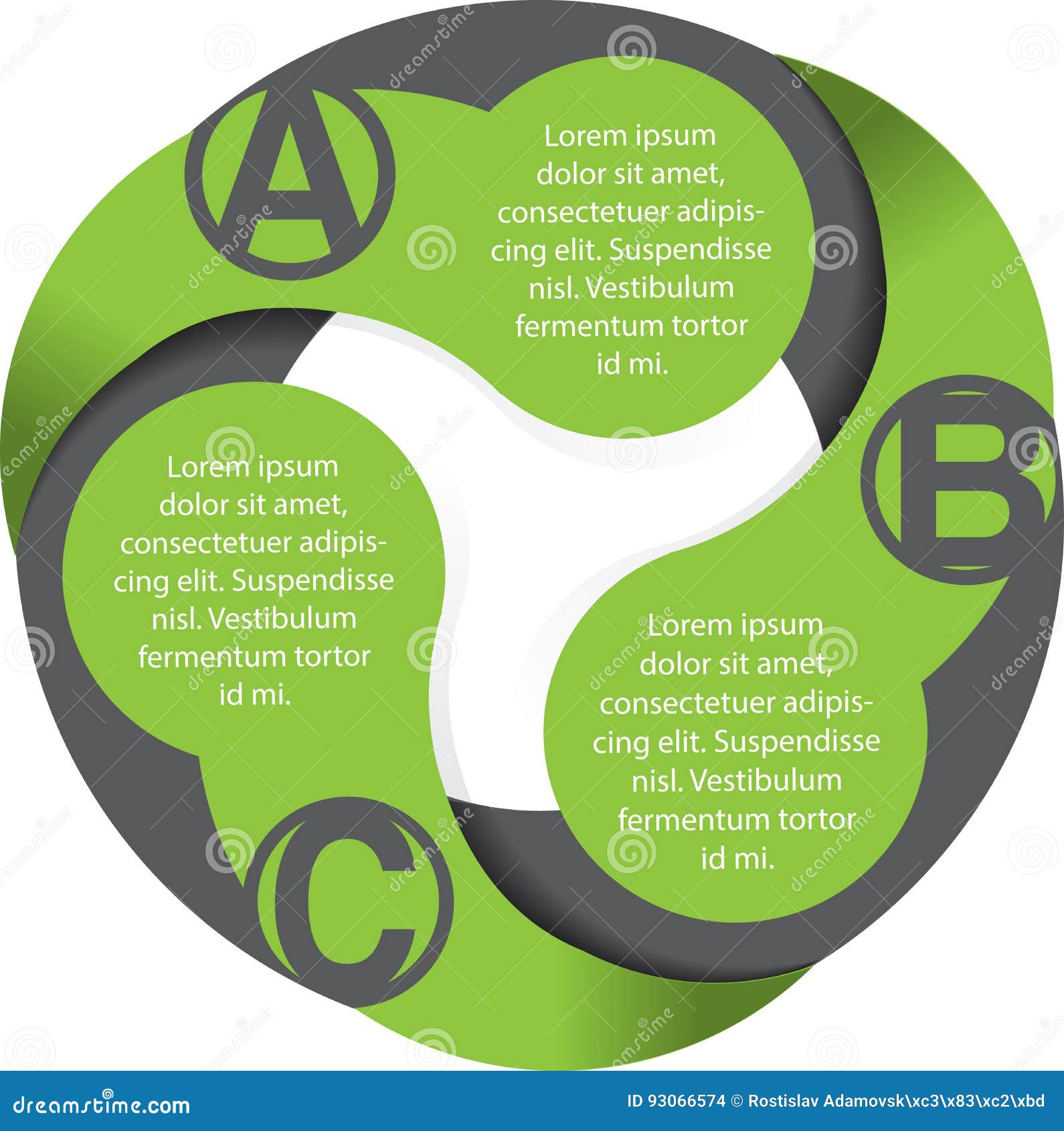 Vector Abstract Circle Diagram with ABC Stock Illustration ...