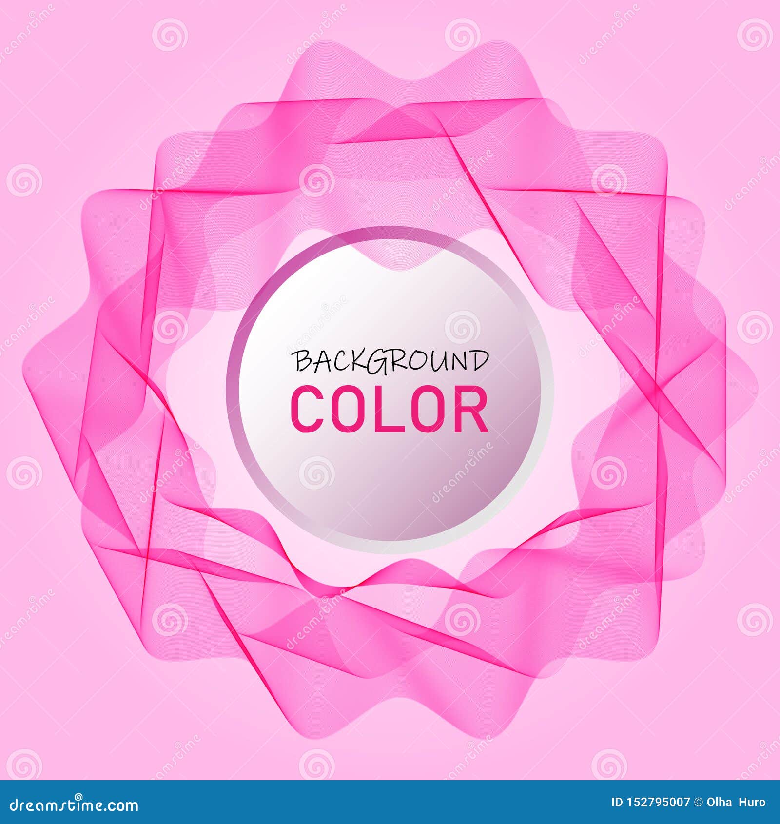 Vector Abstract Circle of Waves. Pink Circle of Waves on White ...