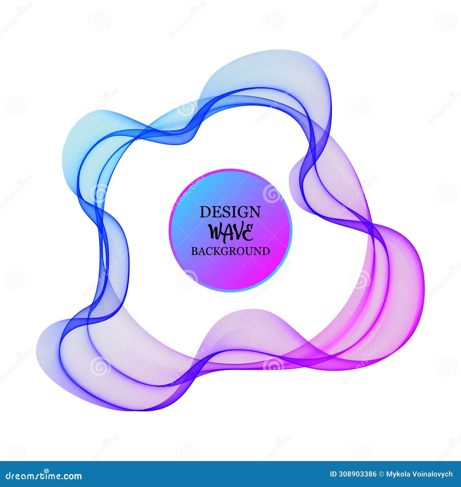Swirled Transparent Round Wave Frame on White Background Stock Photo ...