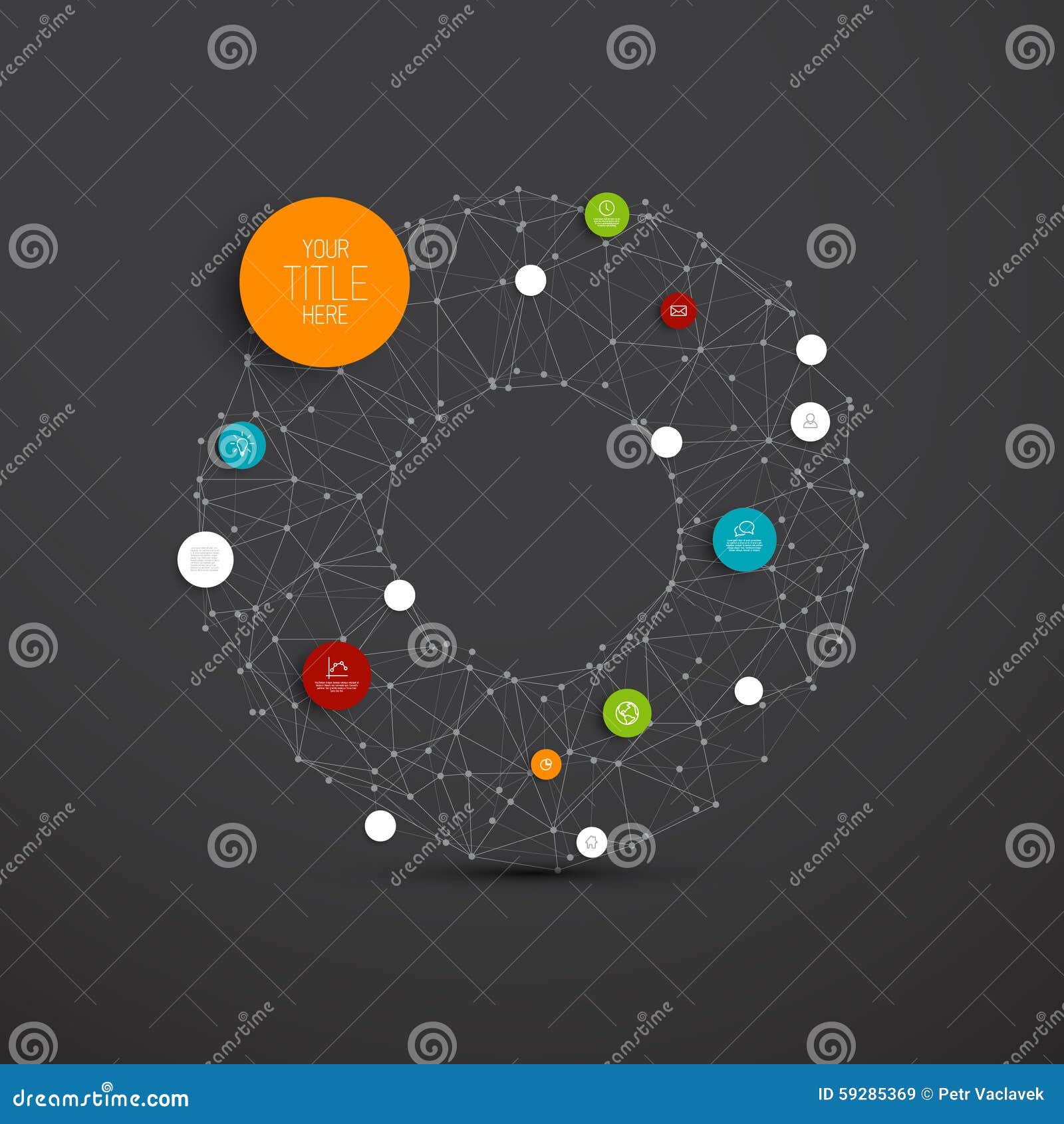 Vector Abstract Circles Illustration / Infographic Network Template ...
