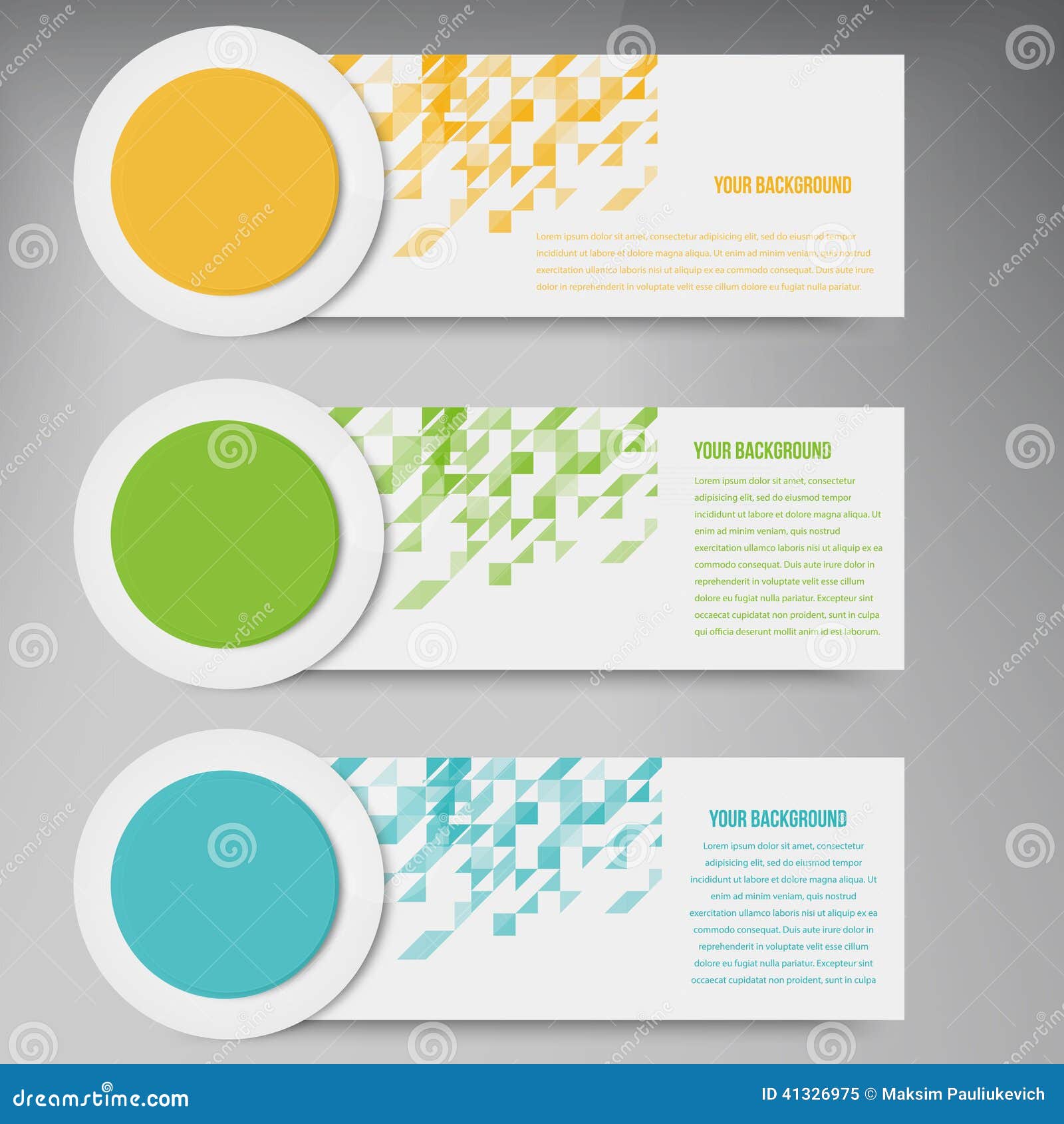 Vector Abstract Circles Template Banner Stock Vector - Illustration of ...