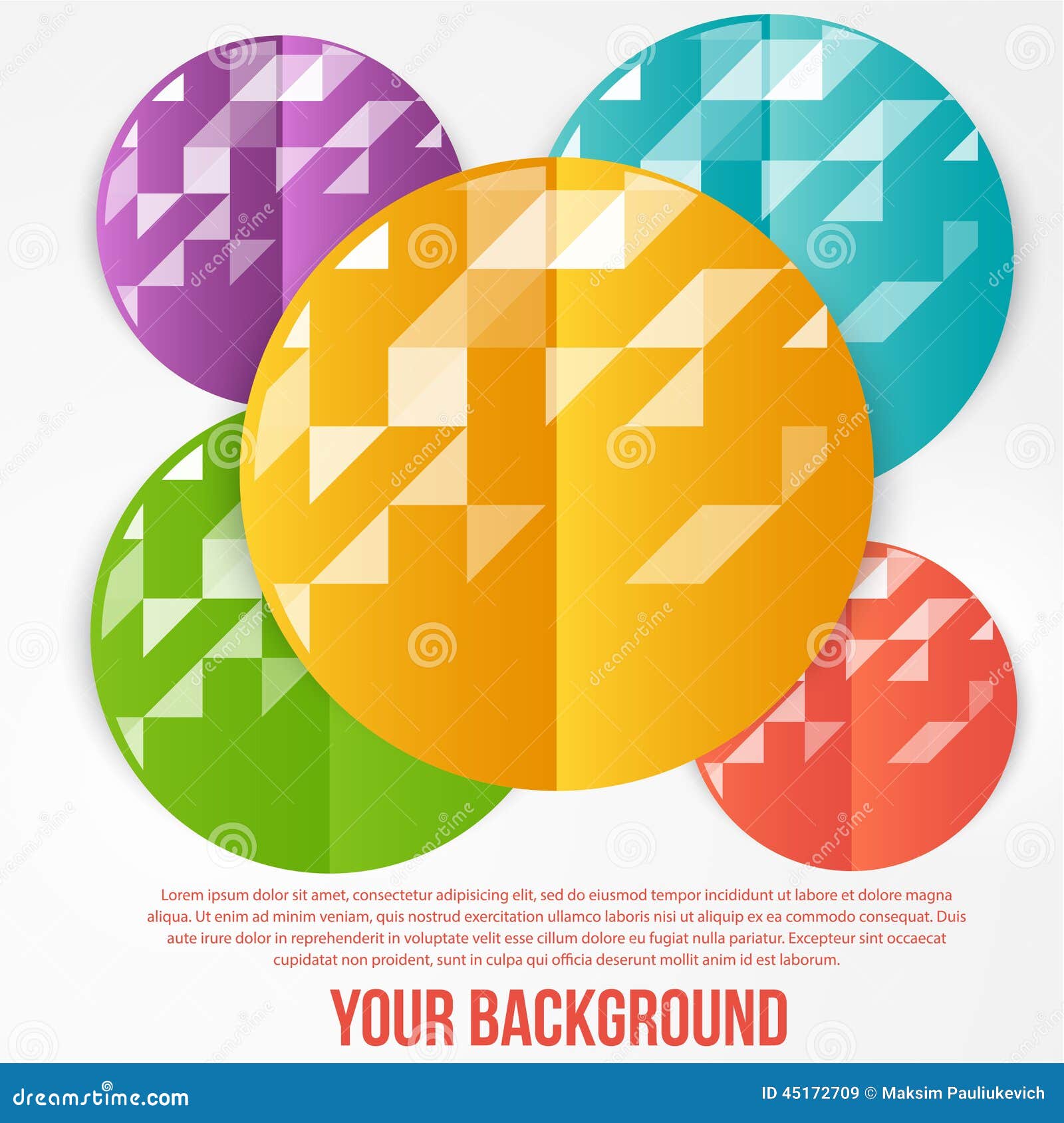 Vector Abstract Circles Template. Object Web Stock Vector ...