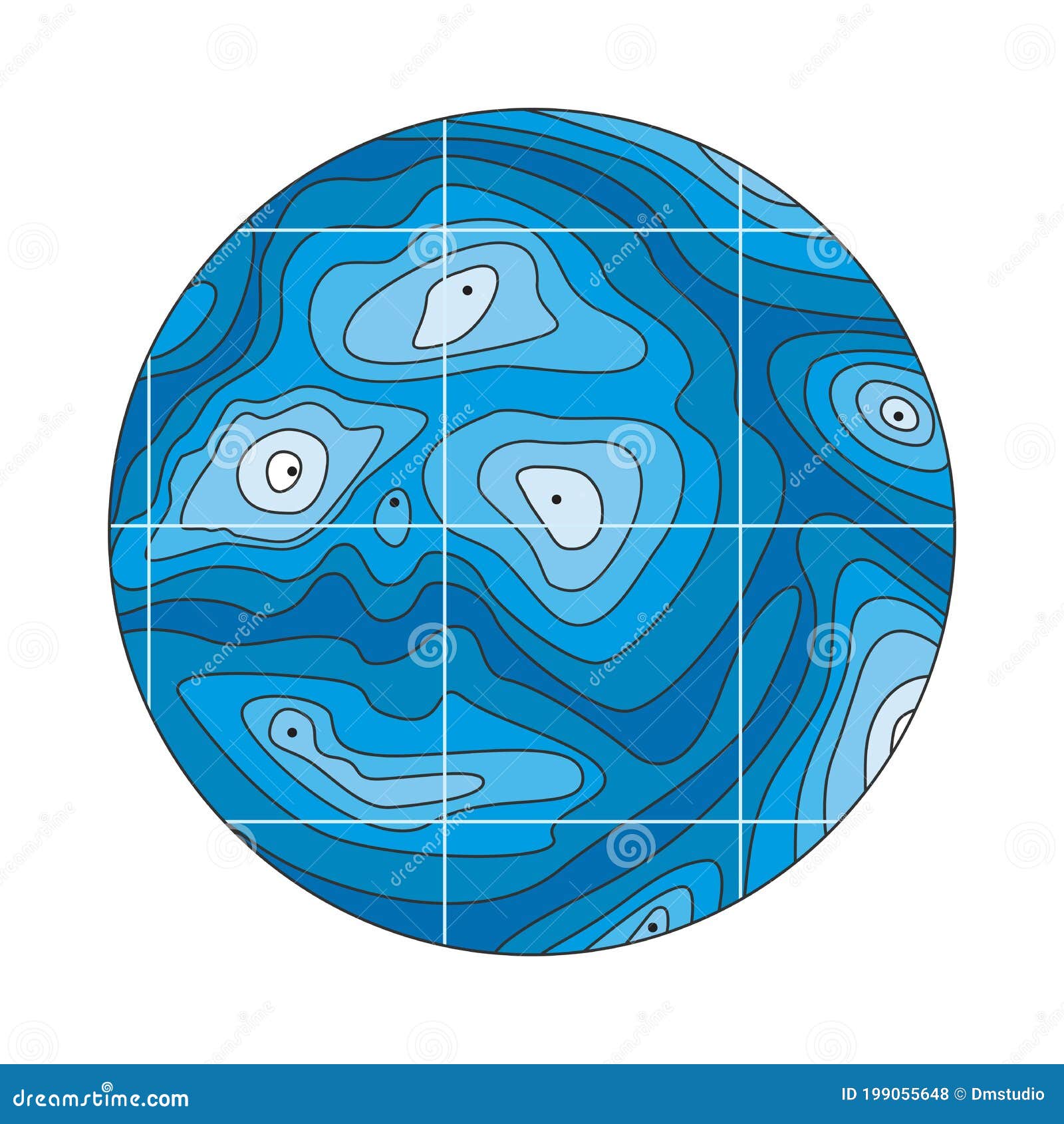 Vector Abstract Circular Map Pattern with Wavy Lines Stock Vector ...