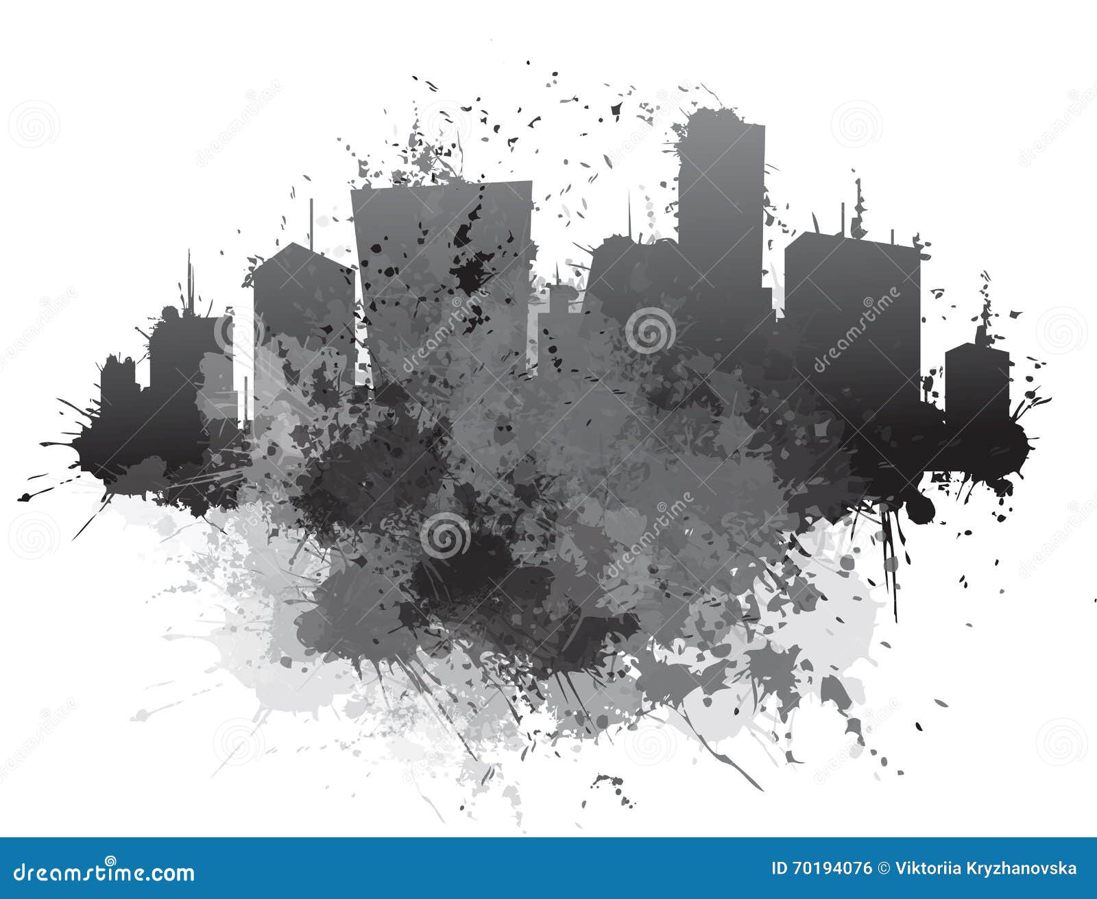 Vector abstract cityscape. stock vector. Illustration of black - 70194076