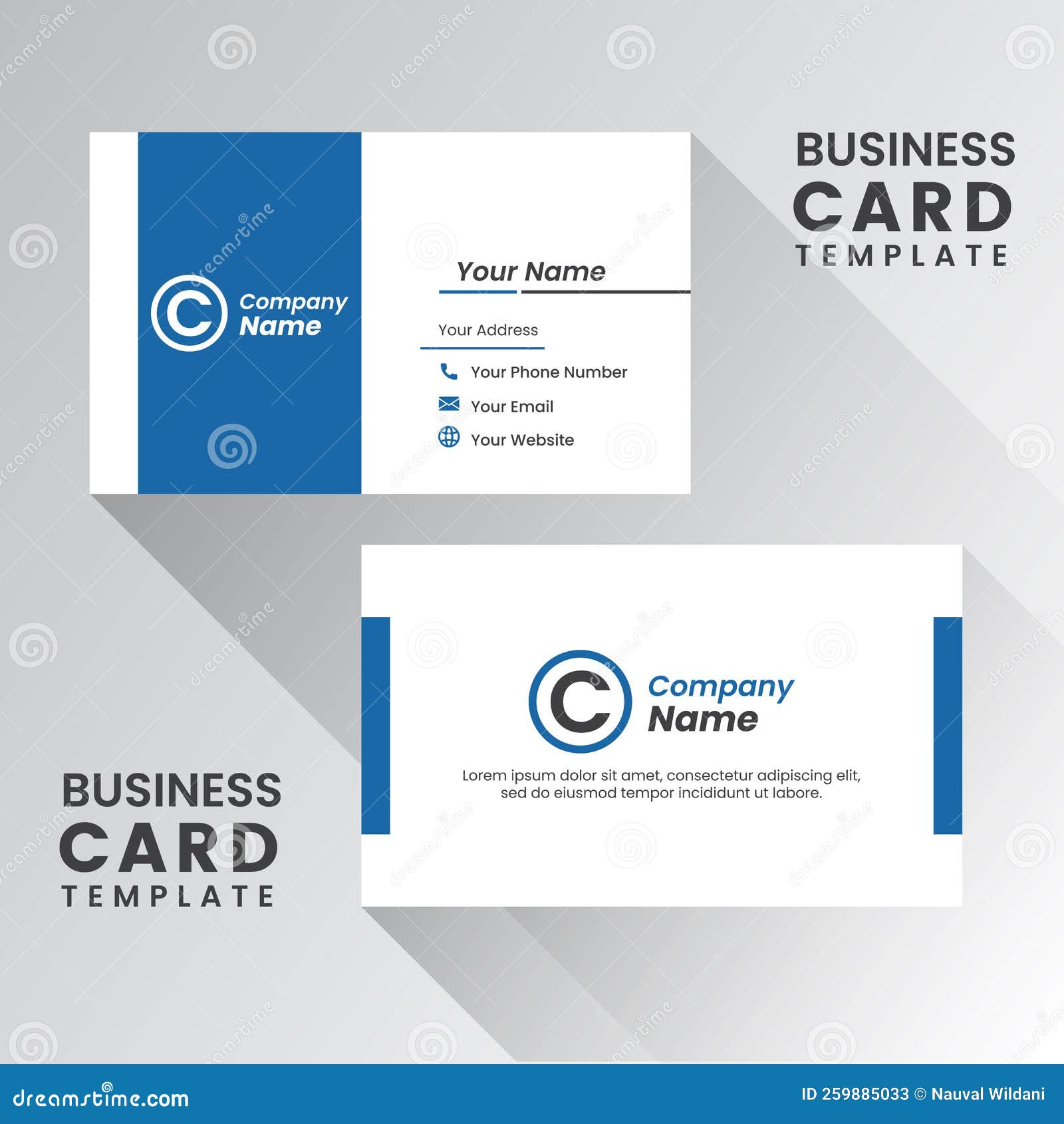 Vector Abstract Clean and Simple Business Card Template Stock Vector ...