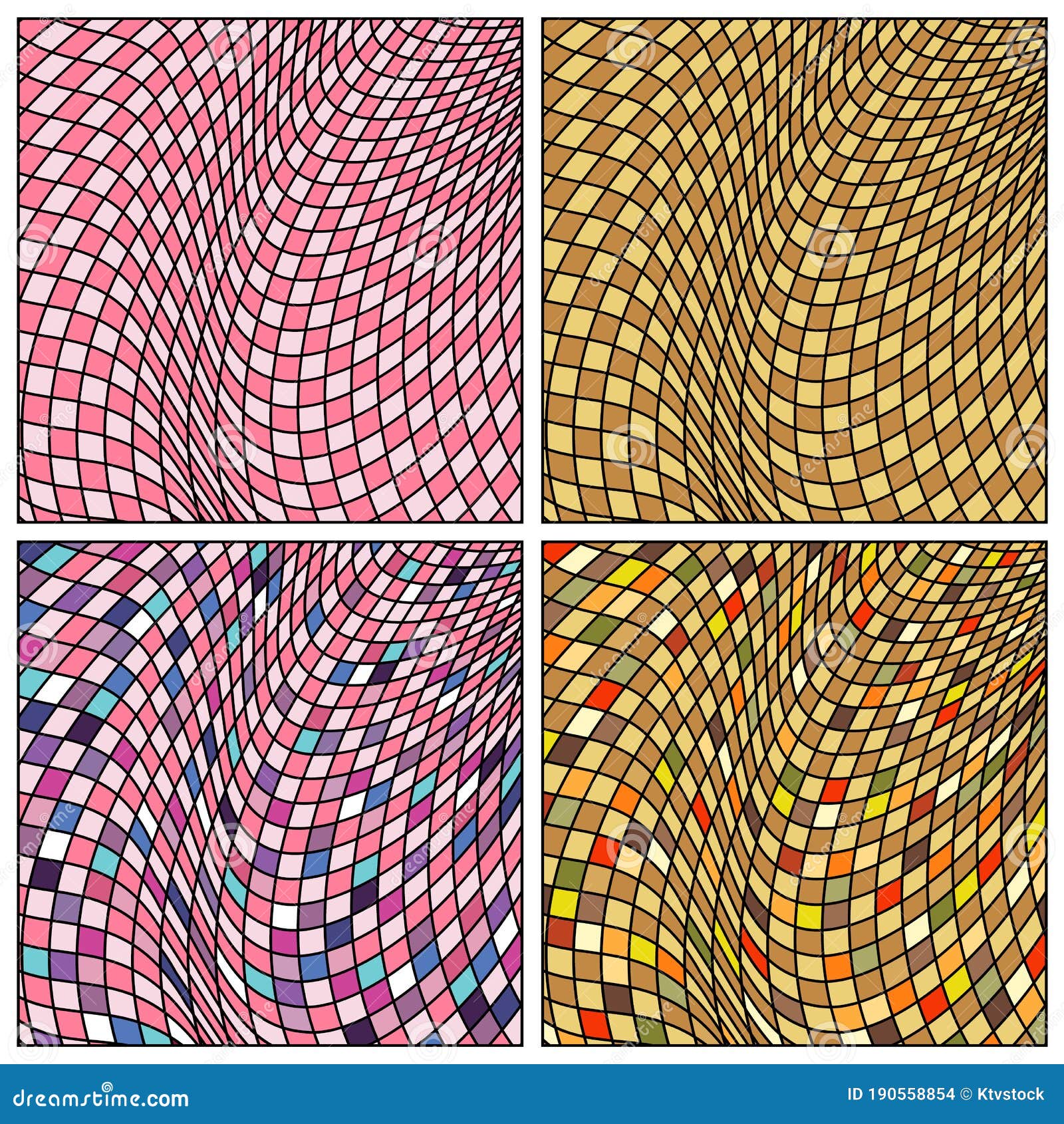 Vector Abstract Color Grid Patterns Set. Stock Vector - Illustration of ...