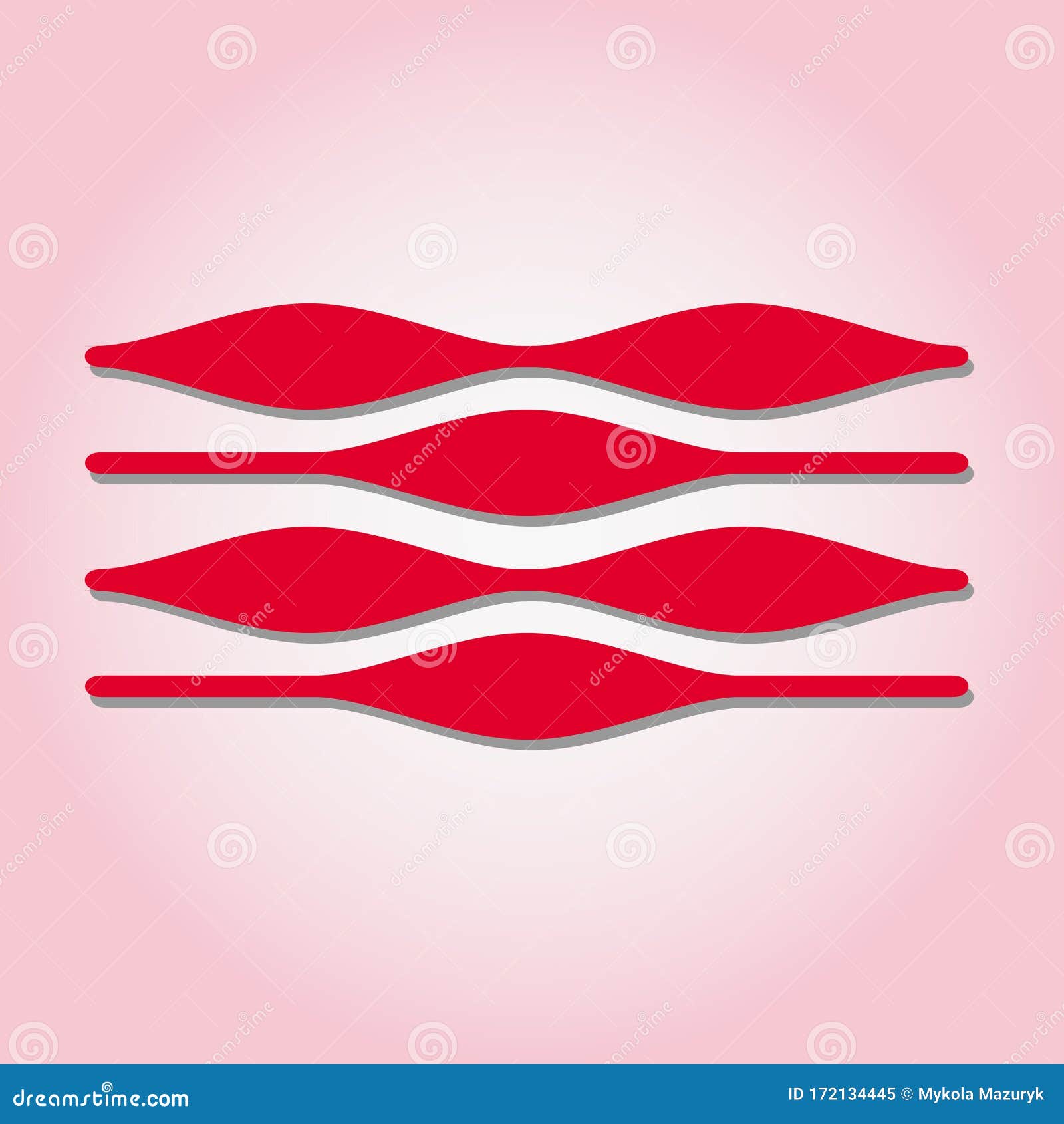 Vector Abstract Color Red Wave Design Element Stock Vector ...