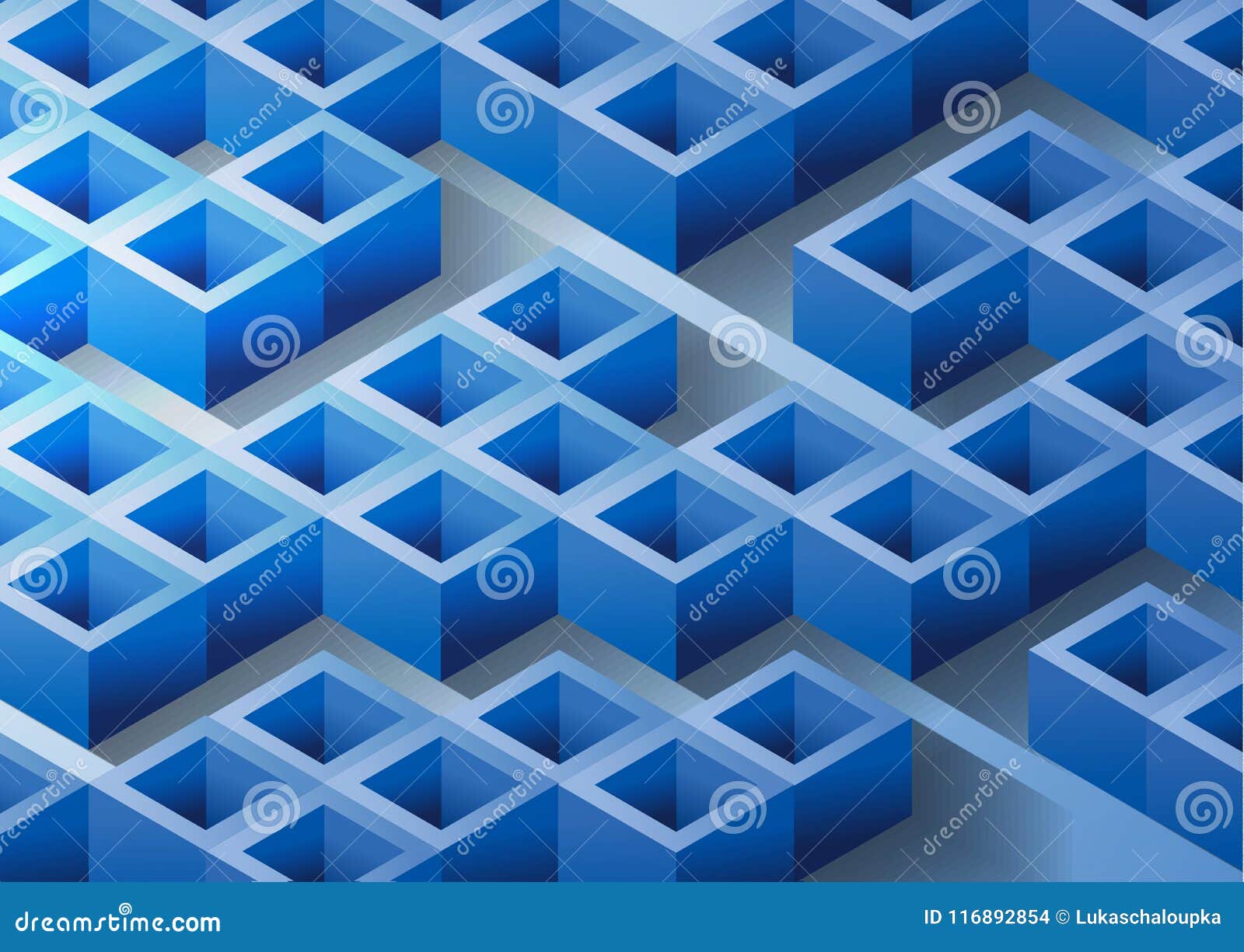 Vector Abstract Colorful Background with Blue 3D Rectangle Stock ...
