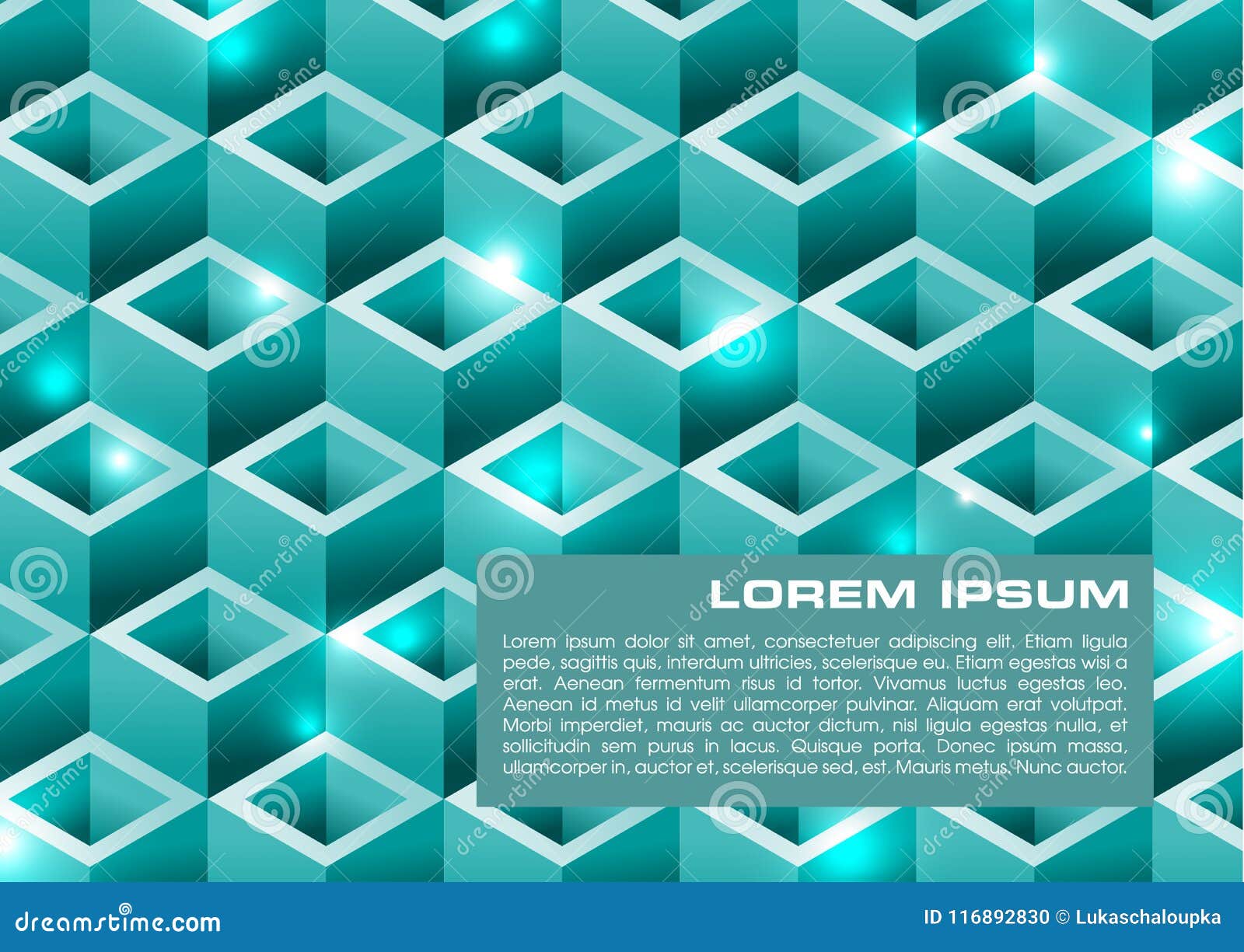 Vector Abstract Colorful Background with Cyan 3D Rectangle Stock ...