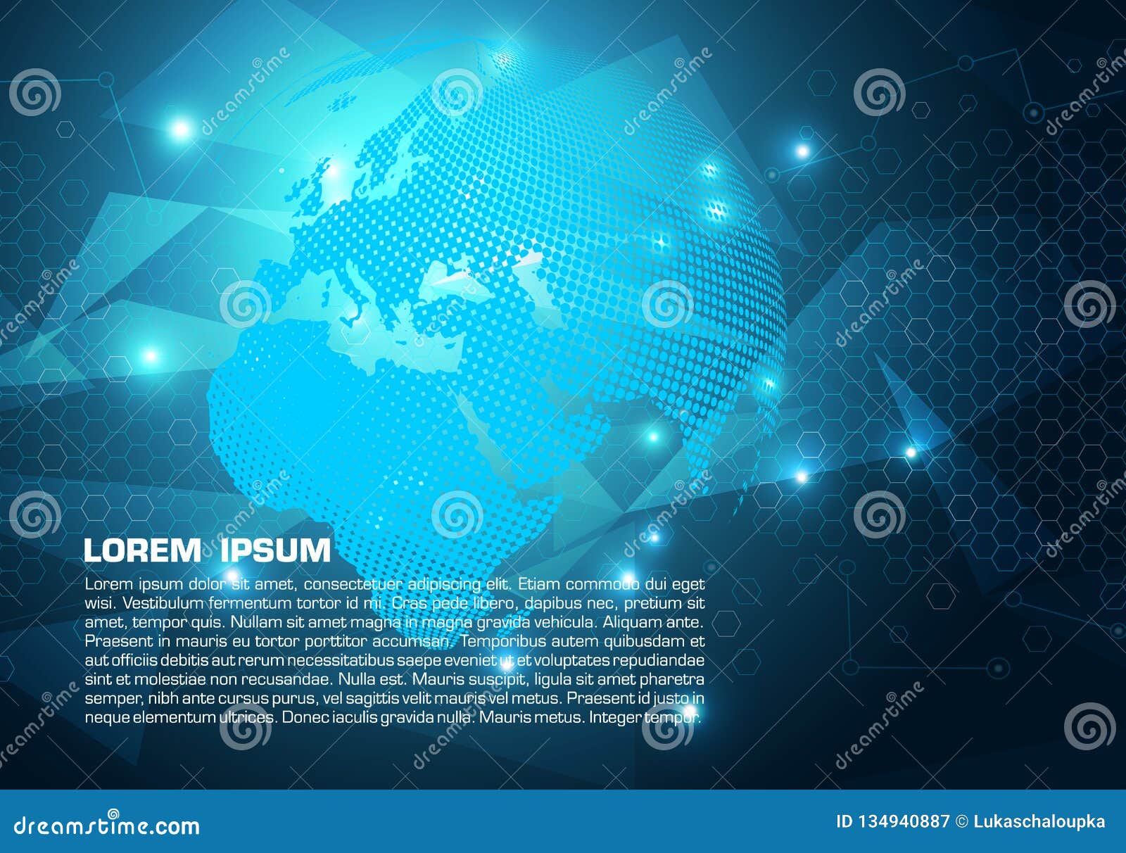 Vector Abstract Colorful Background with Dotted World Globe in Blue ... Vector Abstract Colorful Background with Dotted World Globe in Blue ...