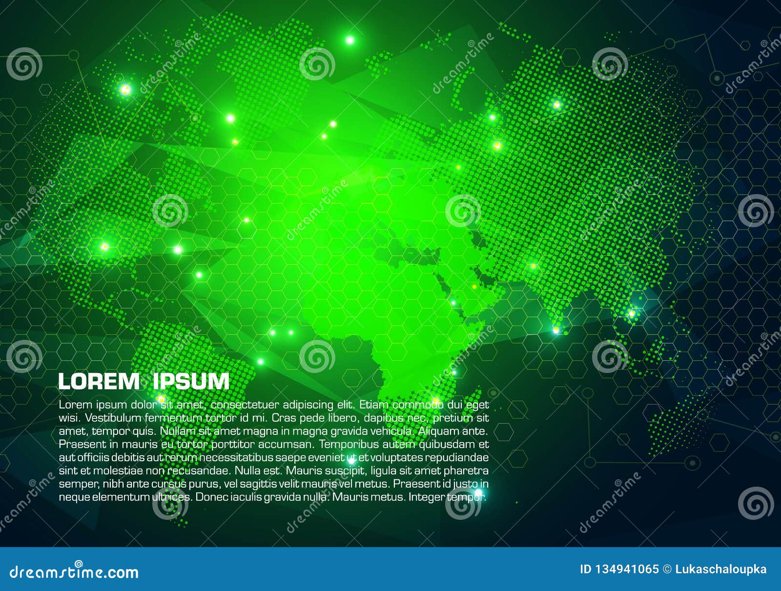 Vector Abstract Colorful Background with Dotted World Map in Green ...