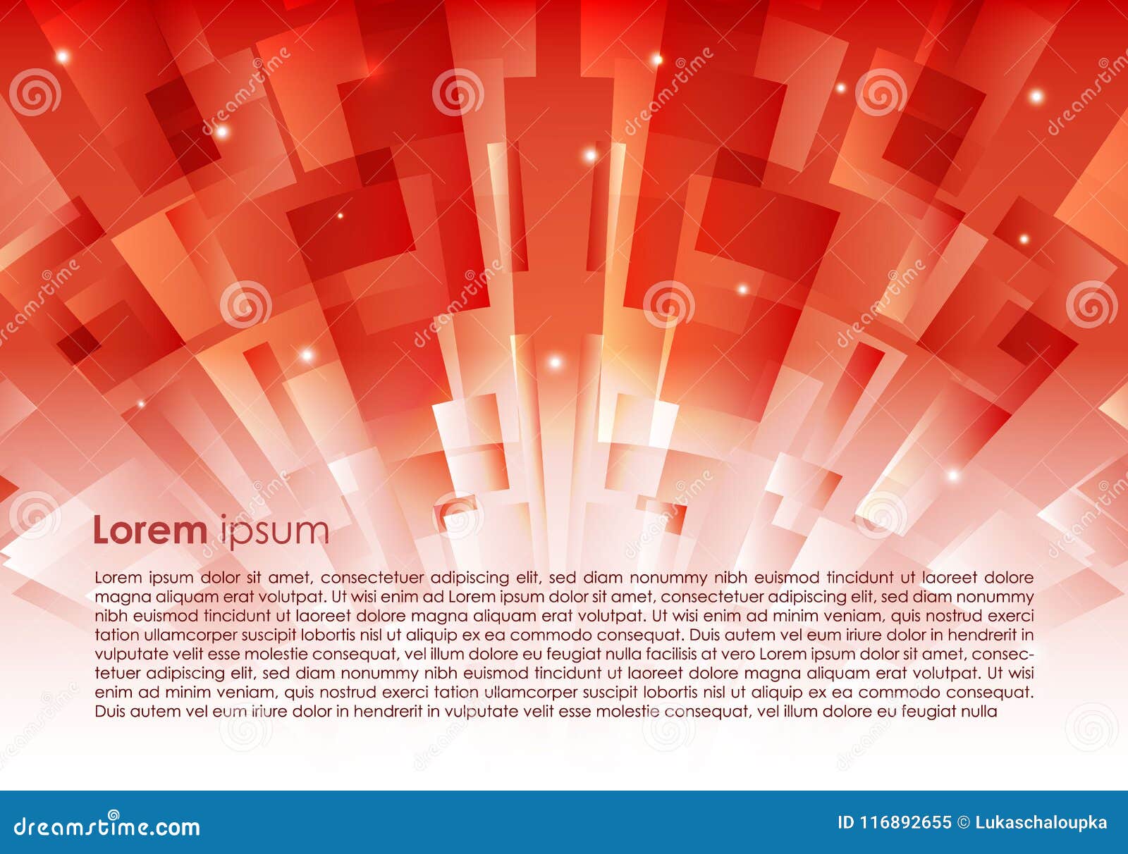 Vector Abstract Colorful Background in Red Color with Rectangles Stock ...