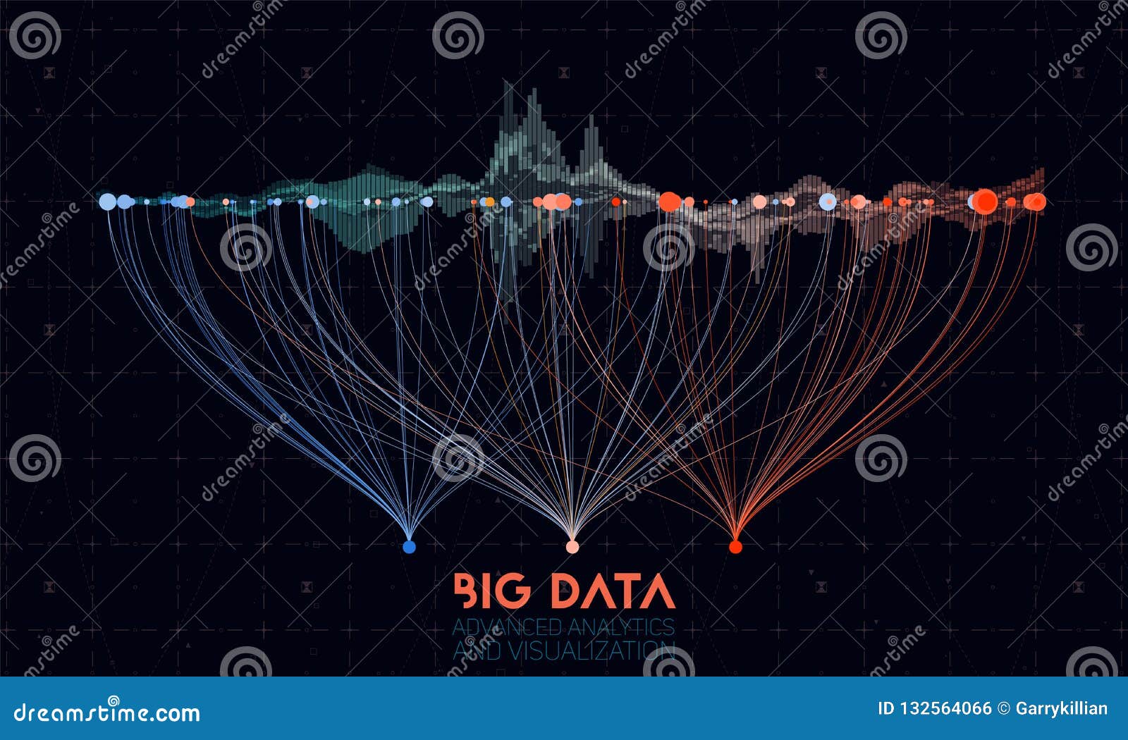 Vector Abstract Colorful Big Data Information Sorting Visualization Social Network Financial