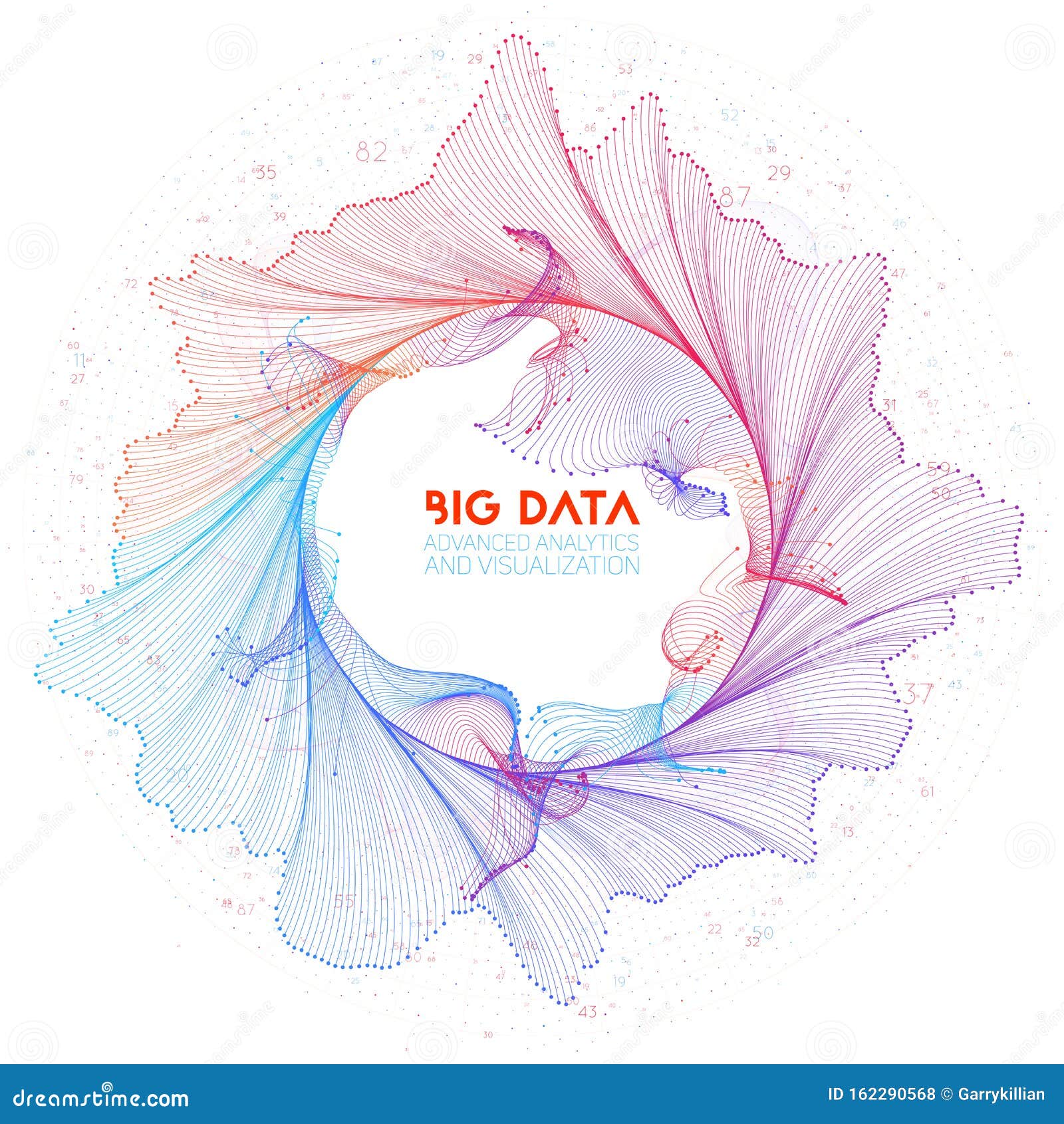Vector Abstract Colorful Big Data Information Sorting Visualization Social Network Financial