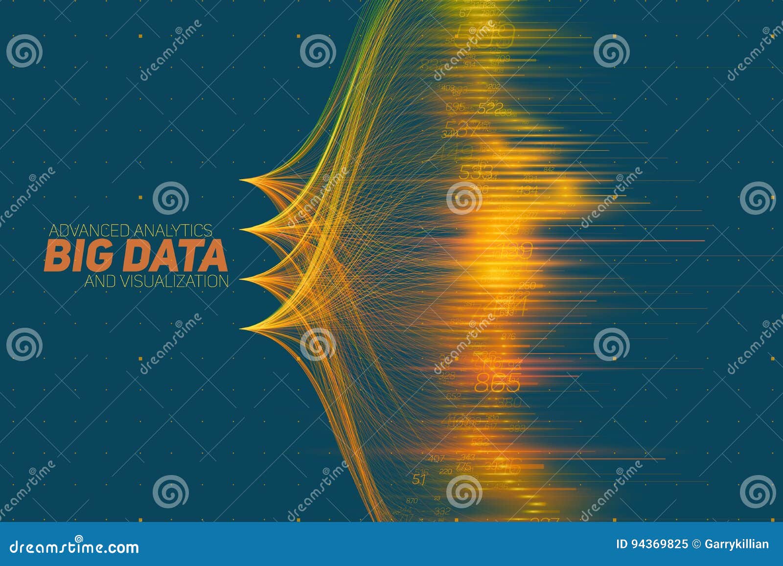 Vector Abstract Colorful Big Data Information Sorting Visualization Social Network Financial