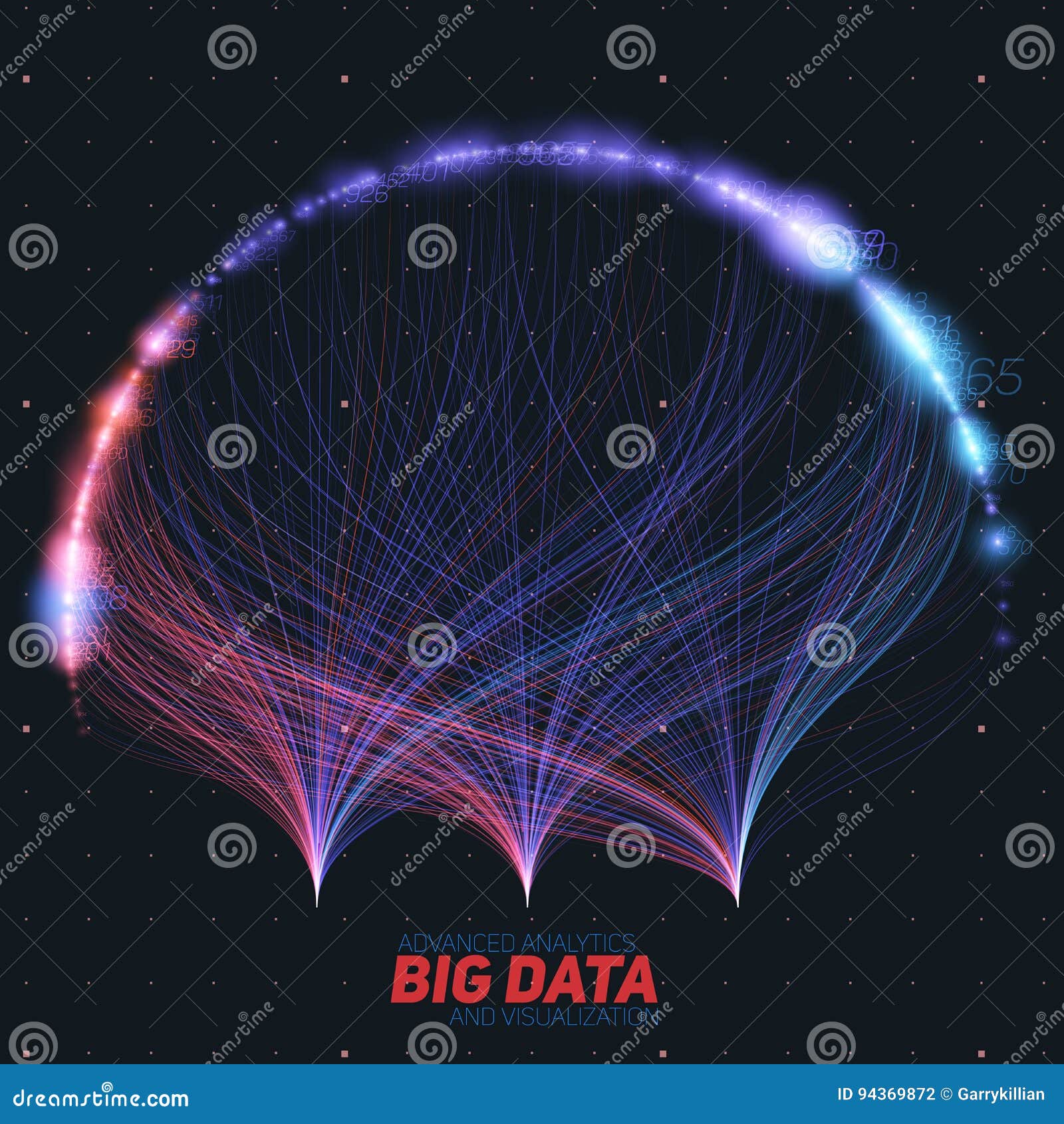 Vector Abstract Colorful Big Data Information Sorting Visualization Social Network Financial