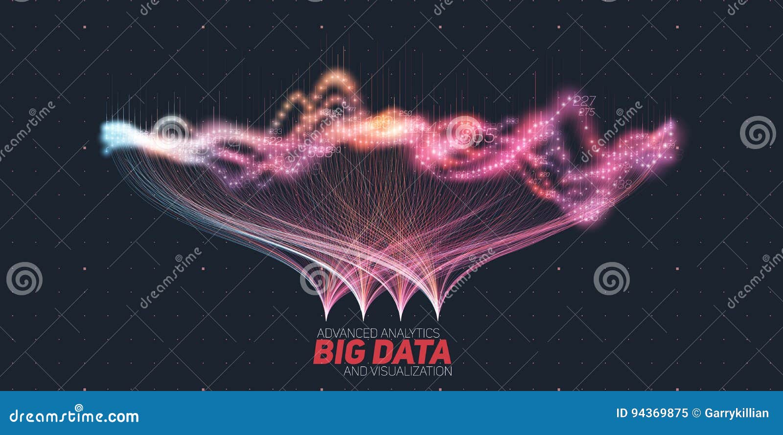 Vector Abstract Colorful Big Data Information Sorting Visualization Social Network Financial