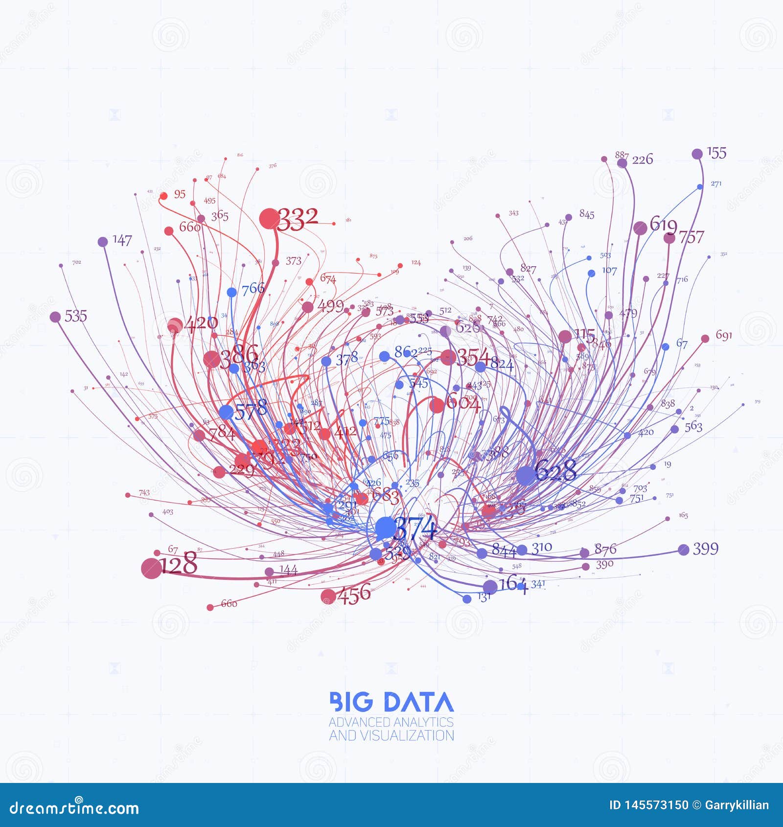 Vector Abstract Colorful Big Data Information Threads Visualization Social Network Financial