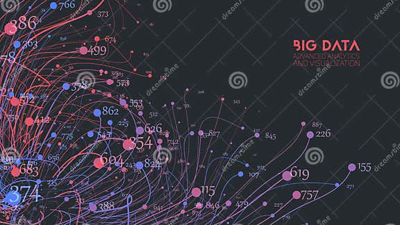 Vector Abstract Colorful Big Data Information Threads Visualization Social Network Financial
