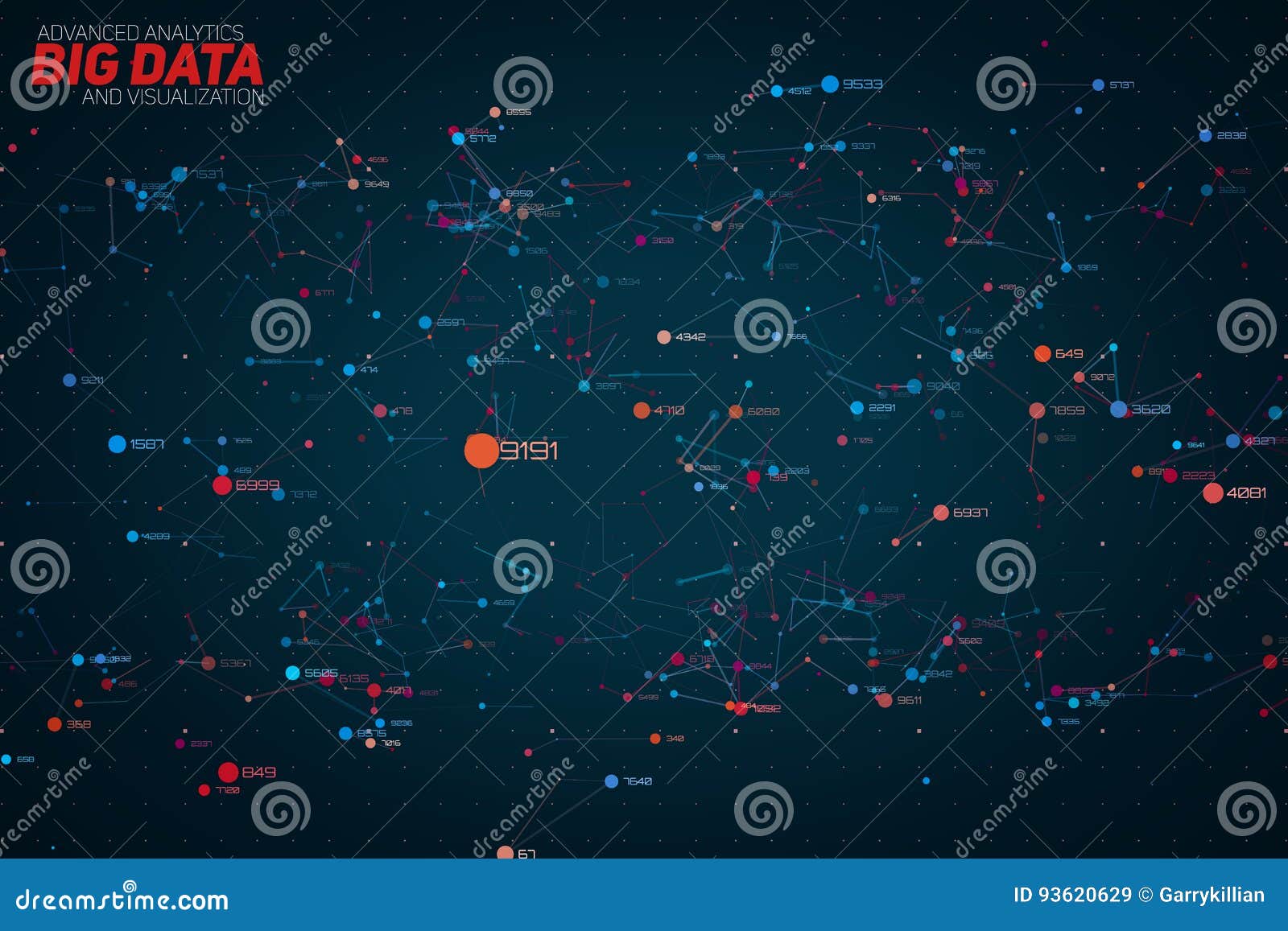 Vector Abstract Colorful Big Data Point Plot Visualization Futuristic Infographics Design Stock