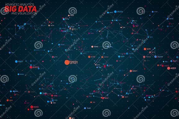 Vector Abstract Colorful Big Data Point Plot Visualization Futuristic Infographics Design Stock