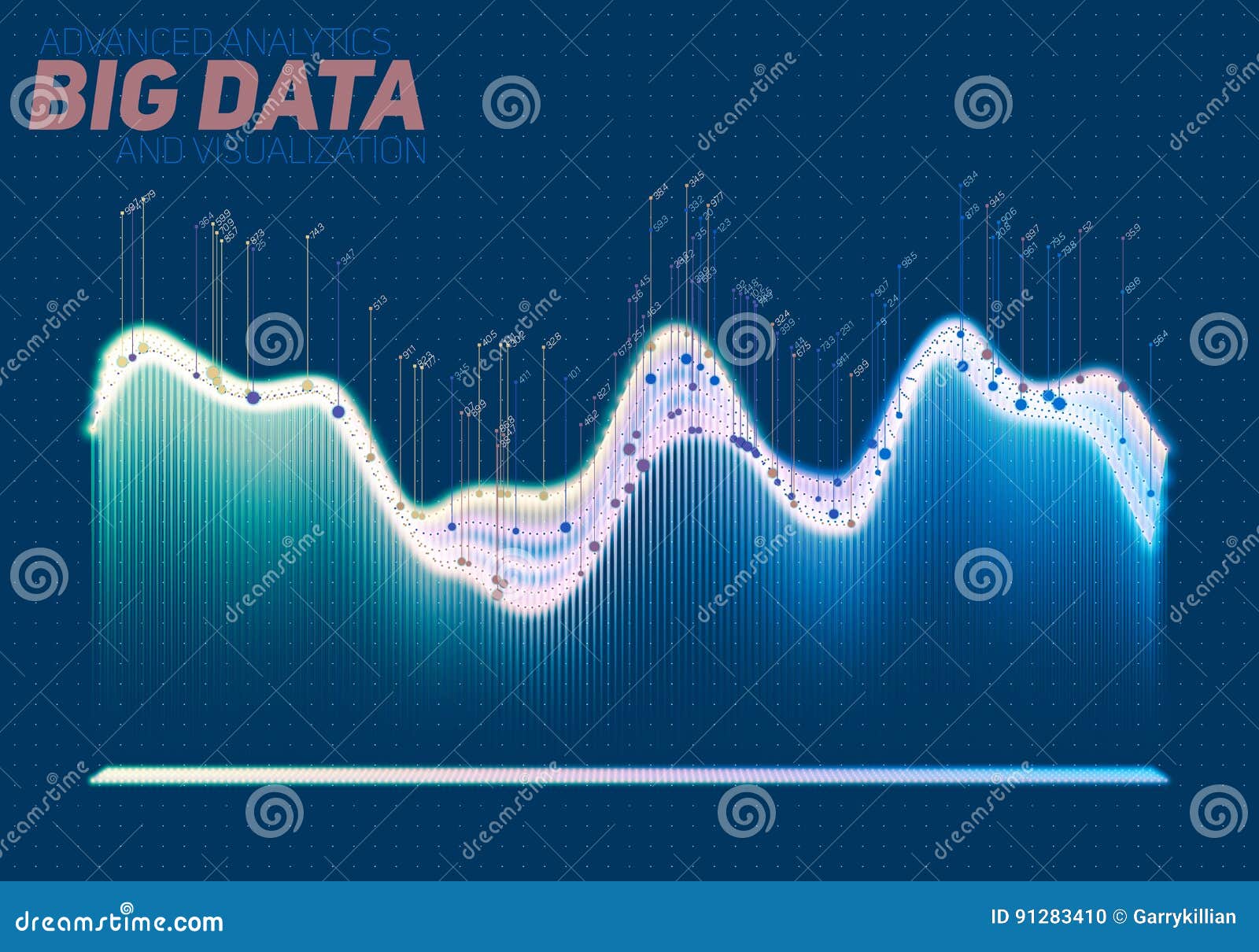 Vector Abstract Colorful Big Data Visualization. Futuristic ...