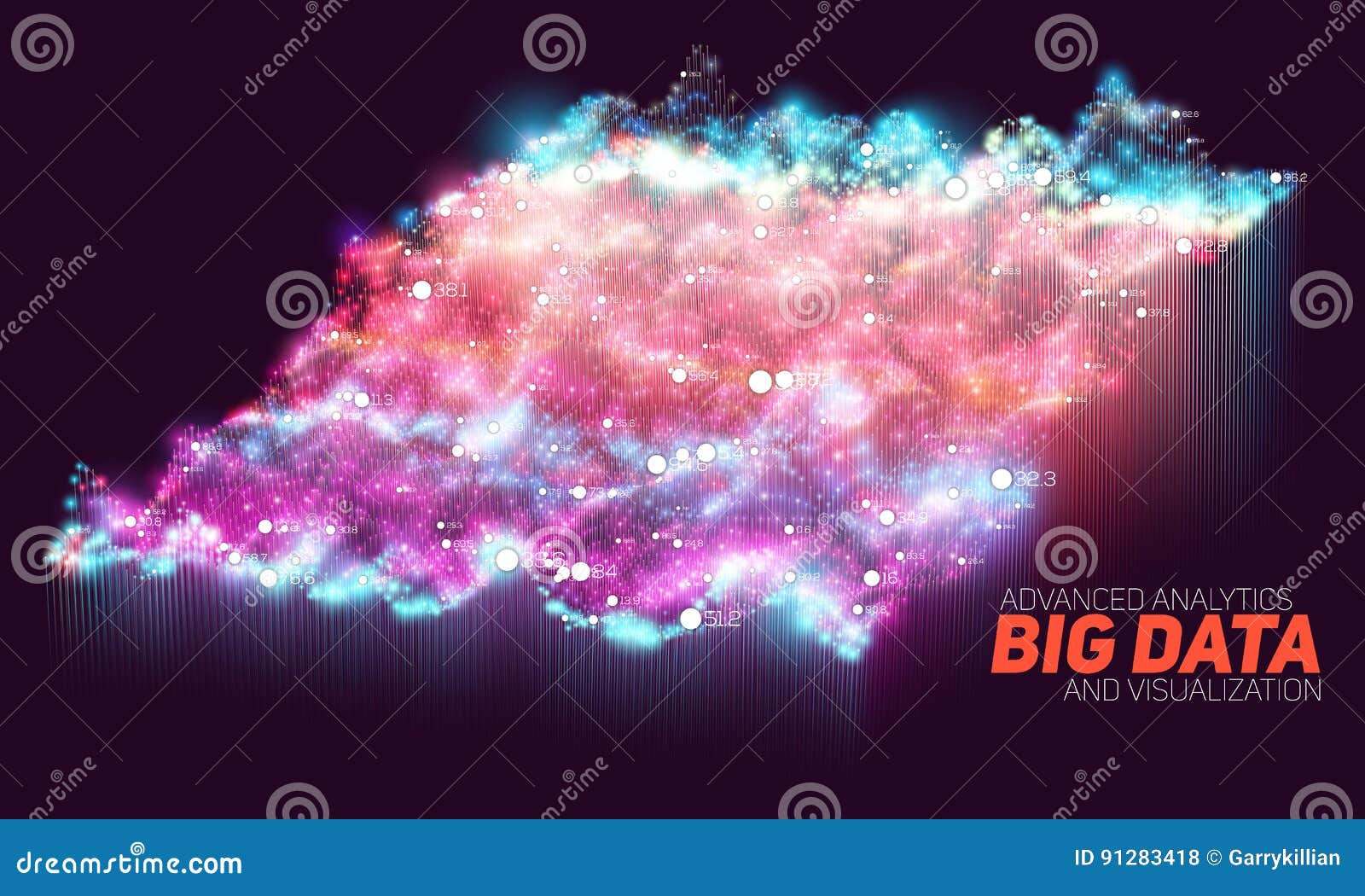 Vector Abstract Colorful Big Data Visualization. Futuristic ...