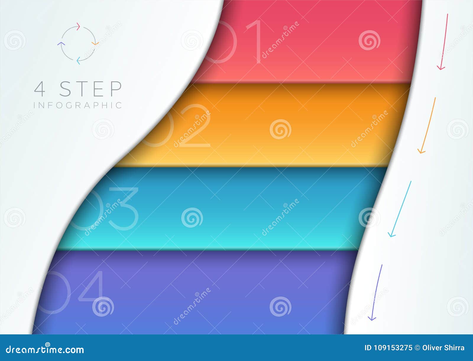 Vector Abstract Colorful 3d Banner List 1 To 4 Template Stock Vector ...