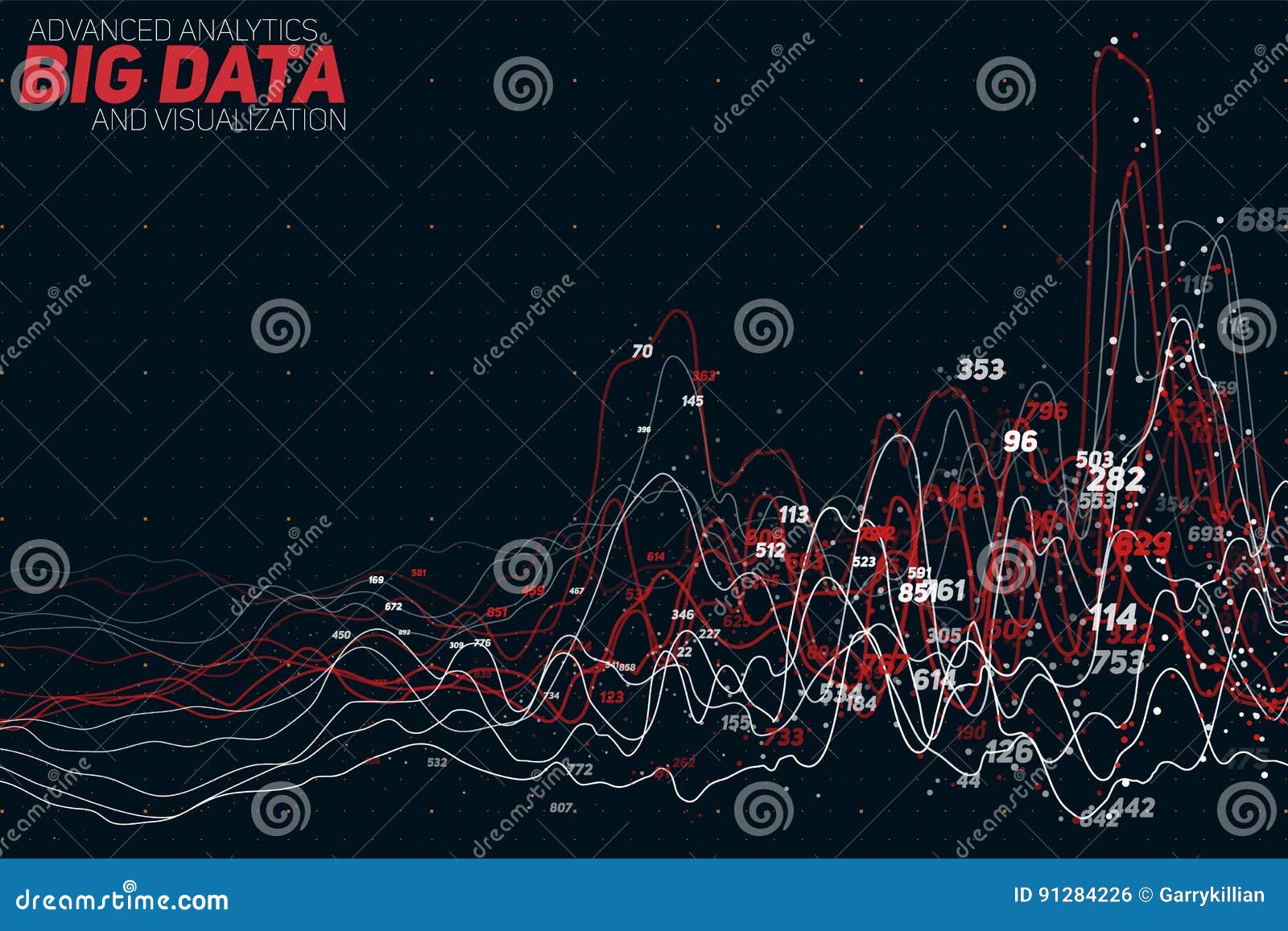 Vector Abstract Colorful Financial Big Data Graph Visualization ...
